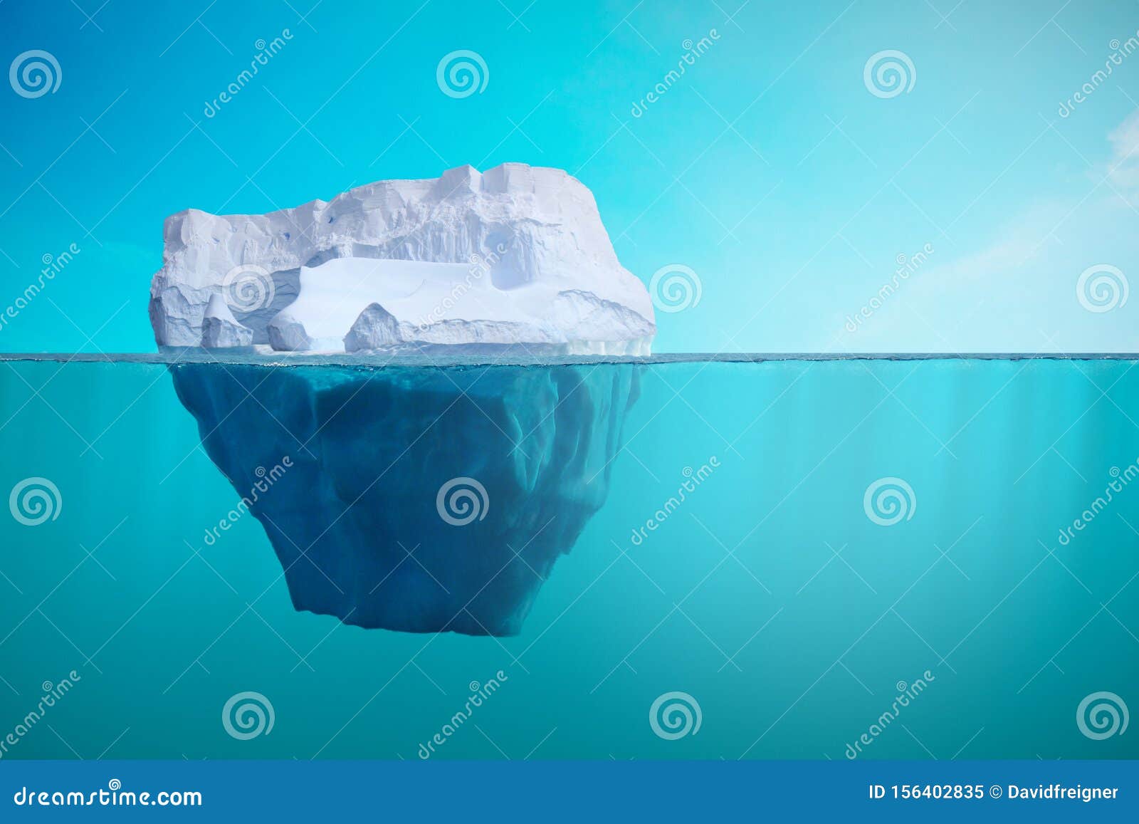 Iceberg Under Water View. Climate Warming, Environment and Oceanic ...