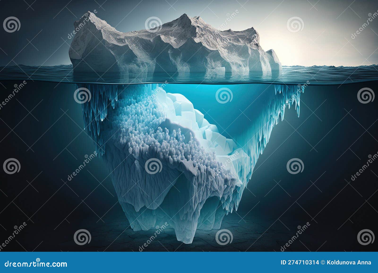 Iceberg or Underwater Risk Created with Generative AI Technology Stock ...