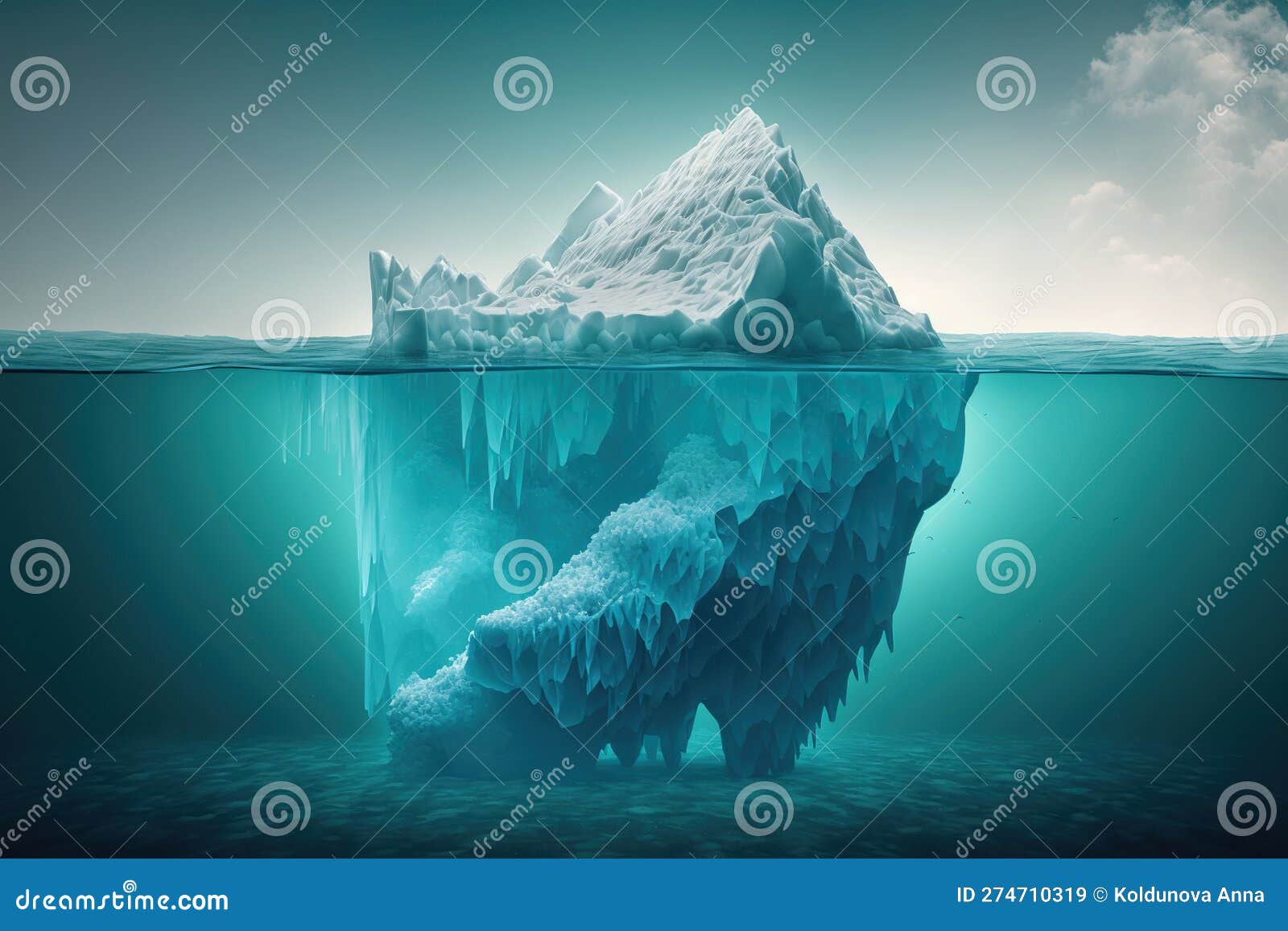 Iceberg or Underwater Risk Created with Generative AI Technology Stock ...