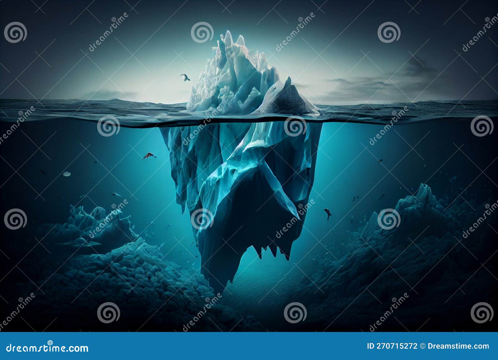 Iceberg Underwater View Taken Greenland.Iceberg With Underwater View ...