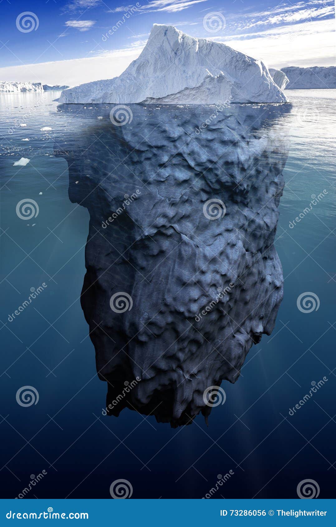 Iceberg with Underwater View Stock Photo - Image of outdoors, landscape ...