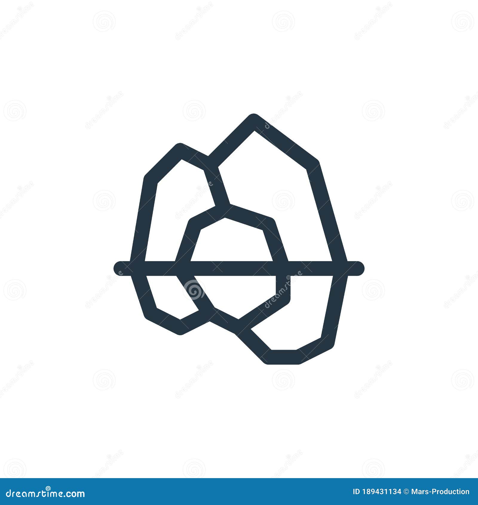 Iceberg Vector Icon Isolated on White Background. Outline, Thin Line ...