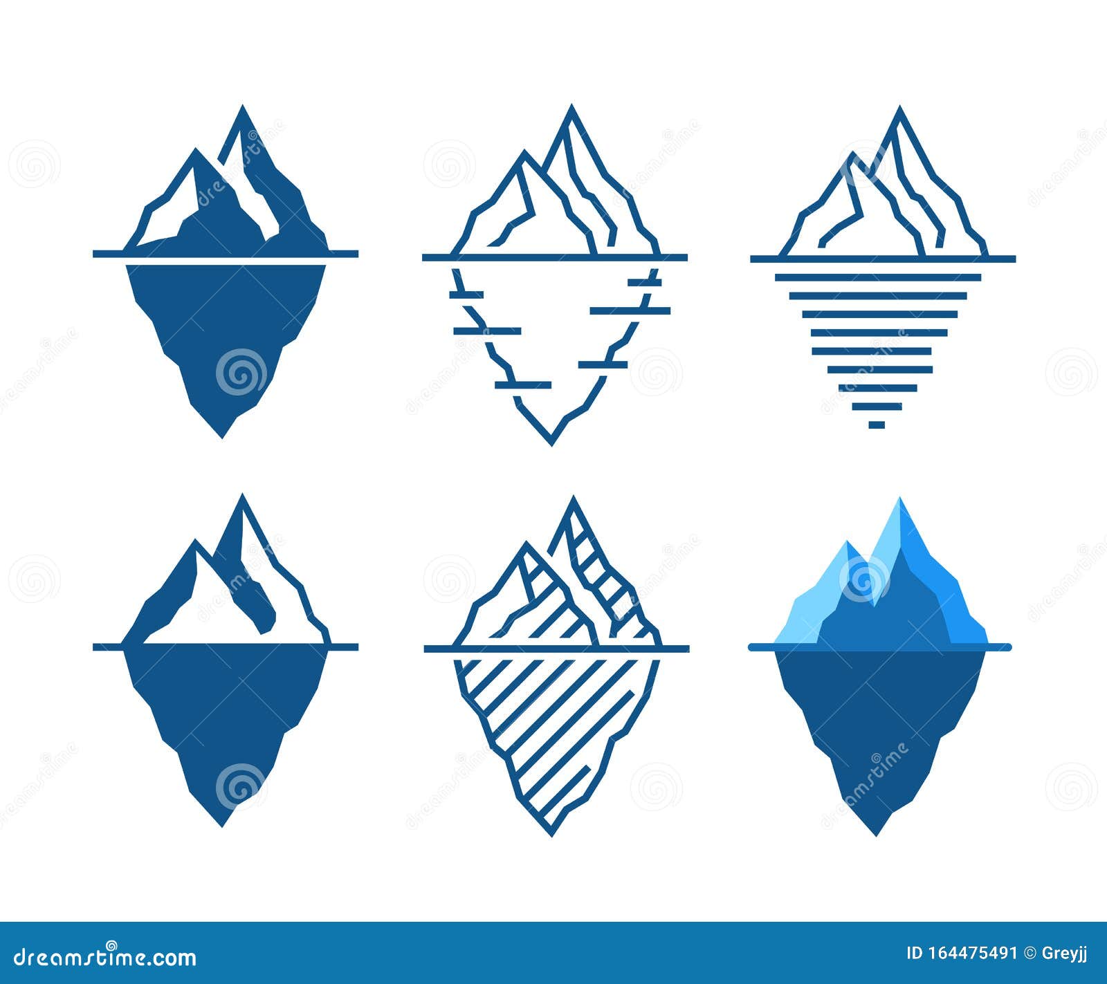Iceberg Icons Set Cartoon Vector. Iceberg Floating In Ocean ...