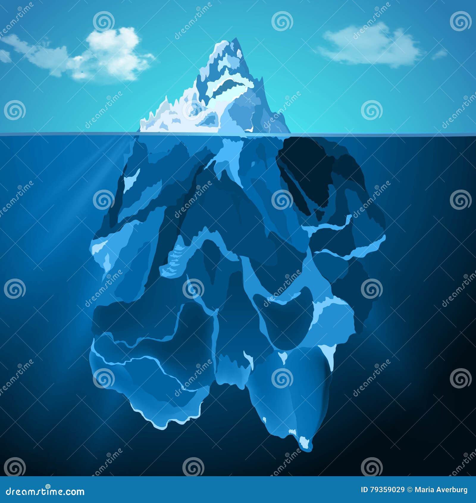 Iceberg in Water Photo Realistic Vector Background Stock Illustration ...