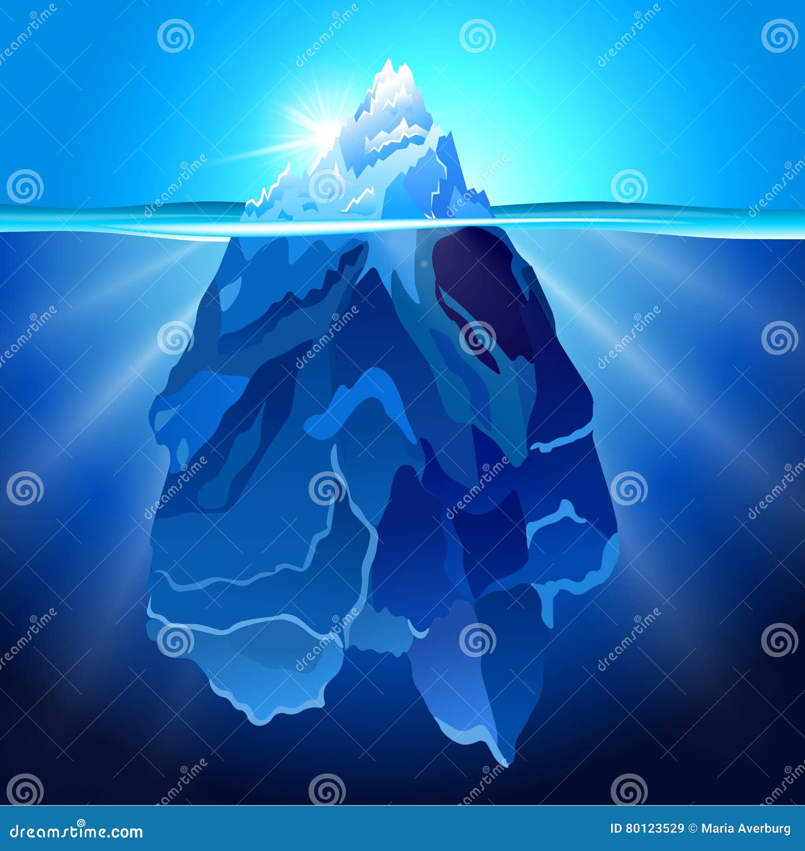 Iceberg in Water Realistic Vector Background Stock Vector ...