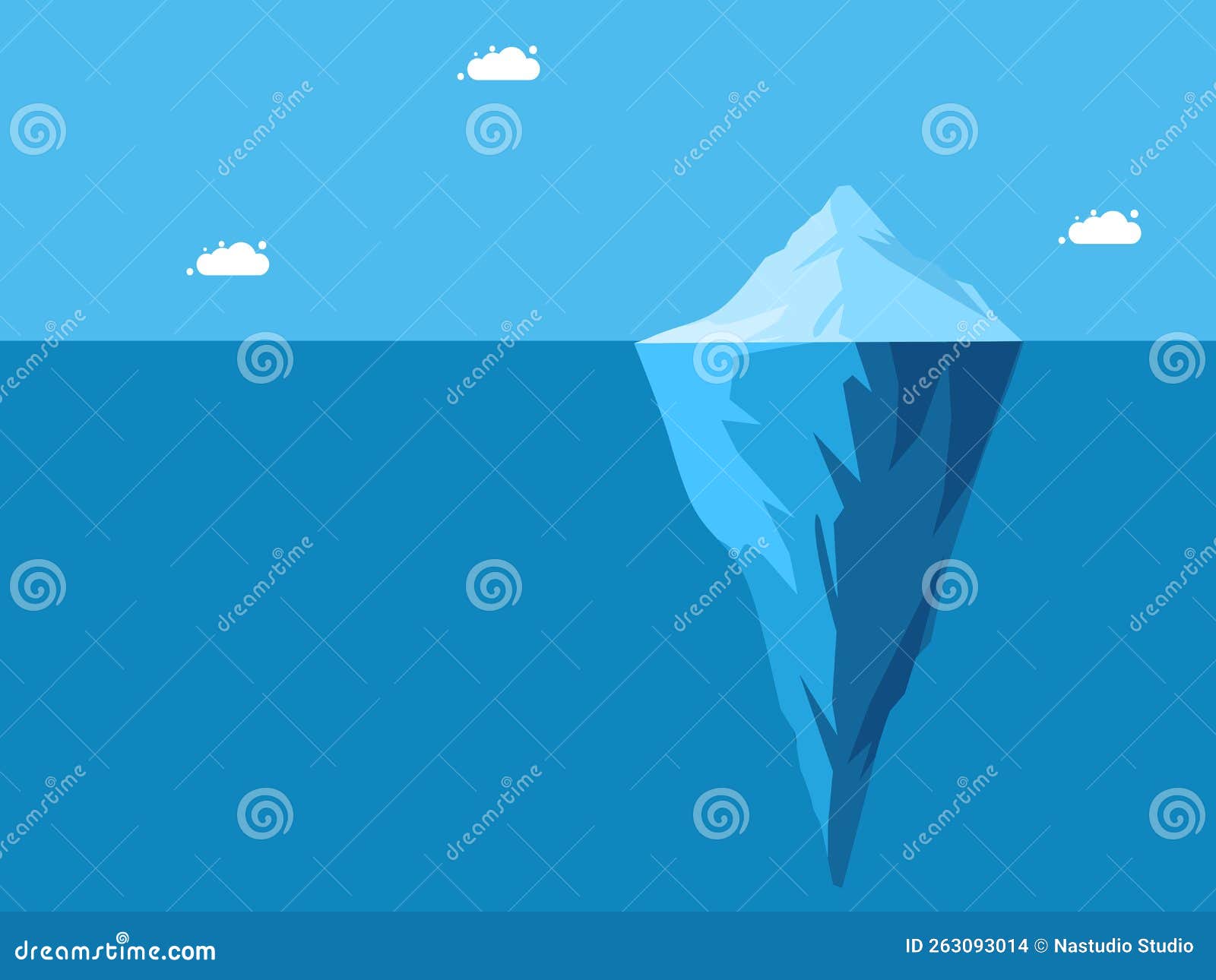Sketch Of Icebergs. Cartoon Floating Iceberg Vector Set. Ocean Ice ...