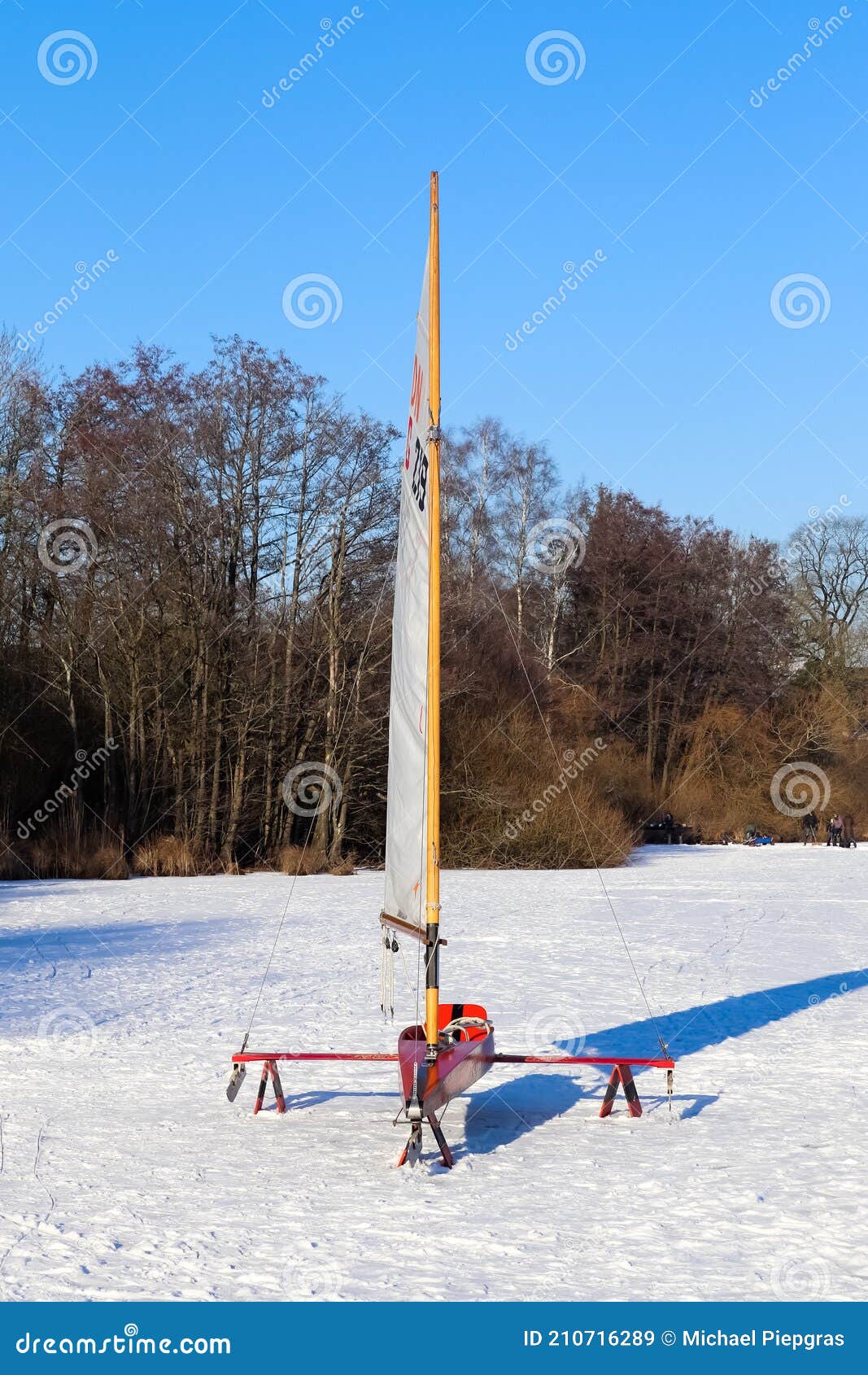 Iceboat Runner Ready for a Ride on a Frozen Lake Editorial Stock Image ...