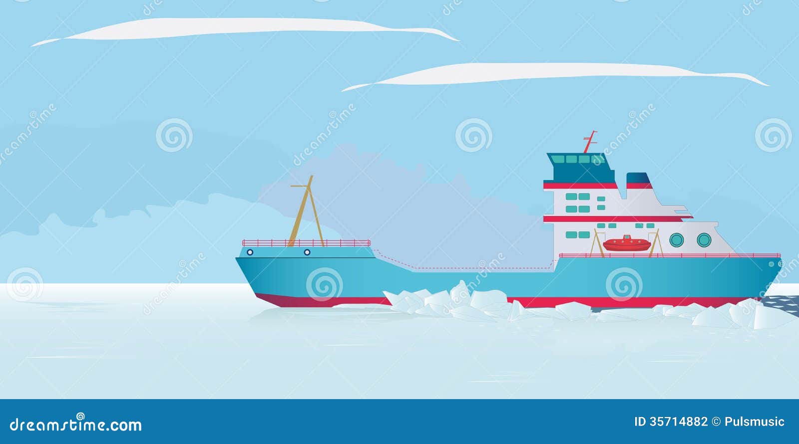 Icebreaker stock vector. Illustration of navigation, river - 35714882