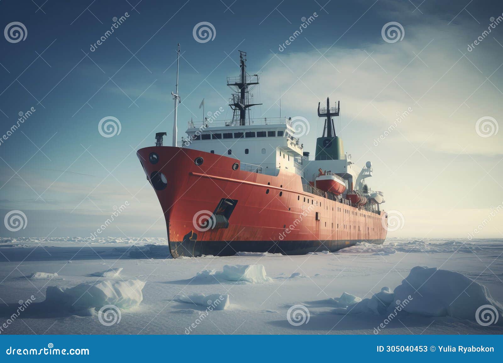 Ship In Arctic Water Splash Light Blue Photo, Generative AI Stock ...