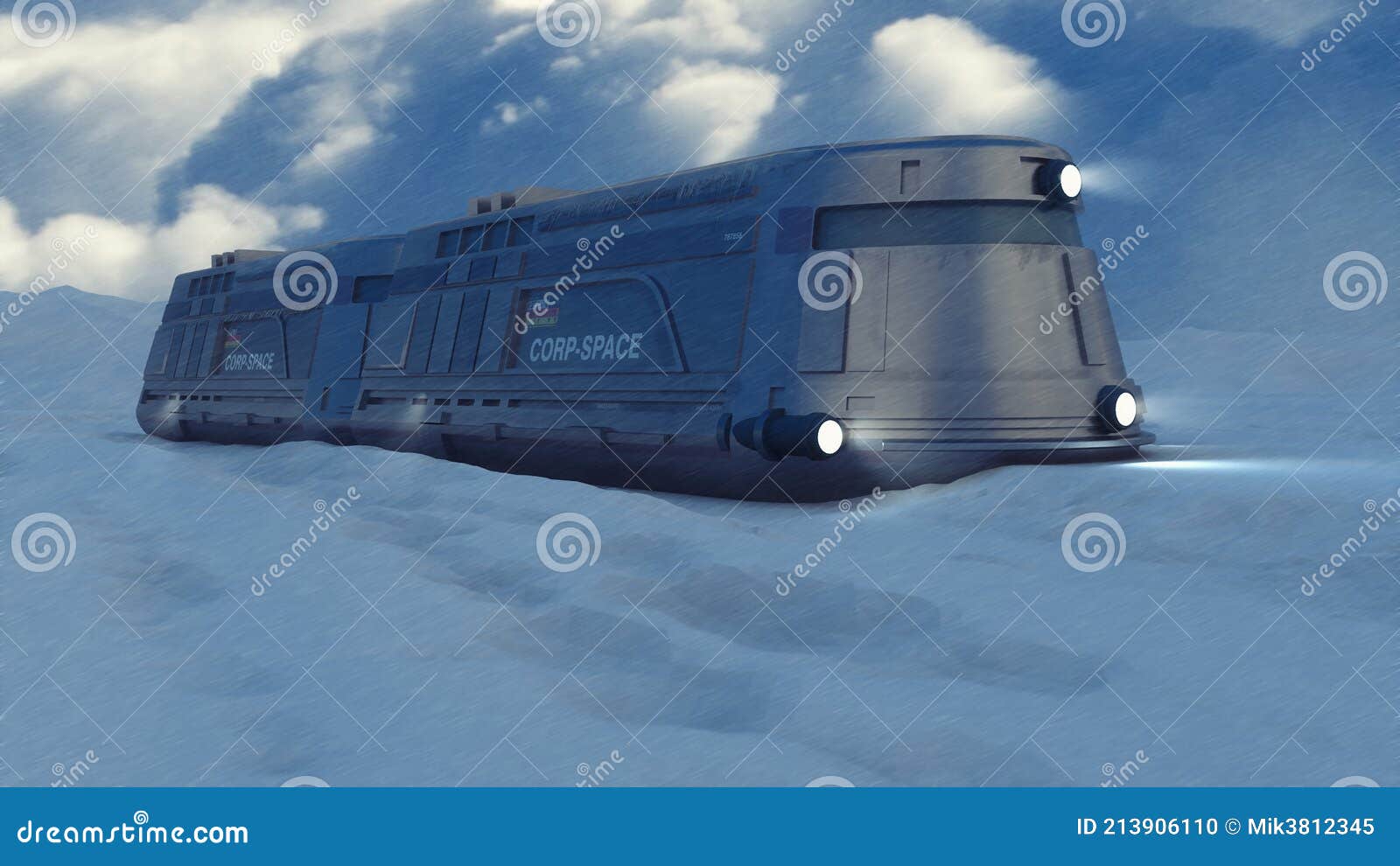 Icebreaker Train and Concept Stock Illustration - Illustration of ...