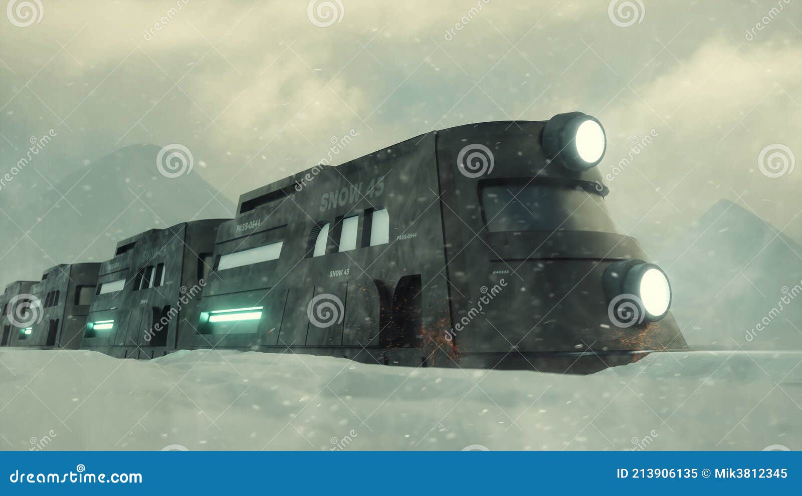 Icebreaker Train and Concept Stock Illustration - Illustration of power ...