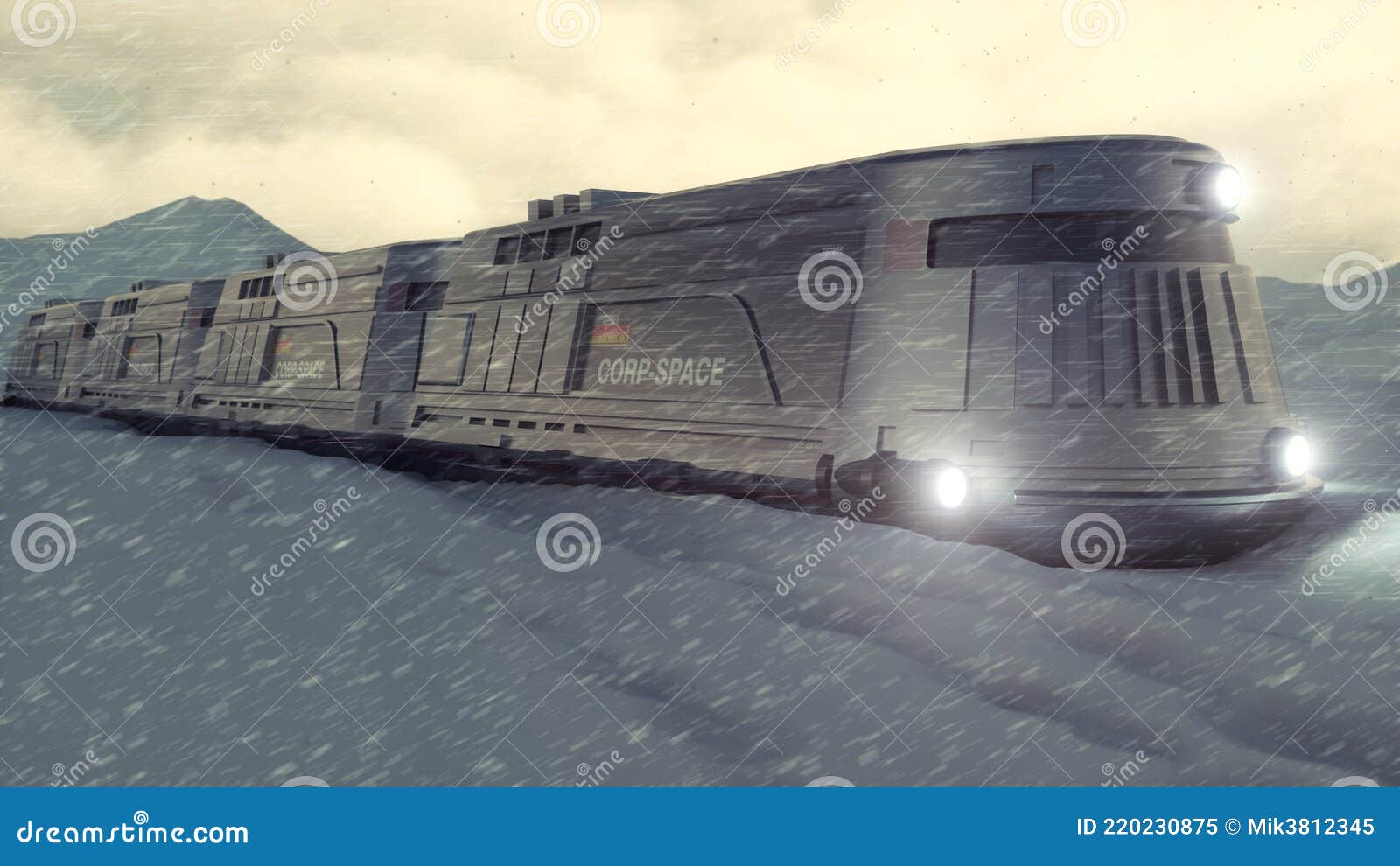 Icebreaker Train and Concept Stock Illustration - Illustration of ...