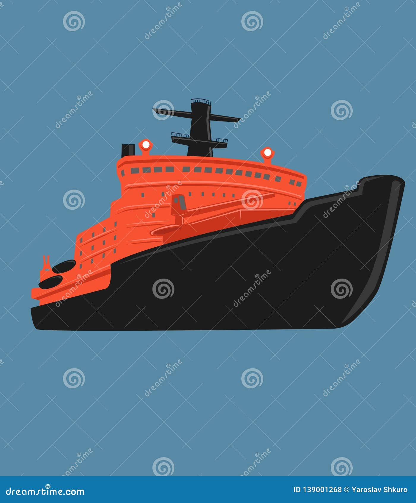 Icebreaker Vector Illustration. Nuclear Powered Ship Stock Vector ...