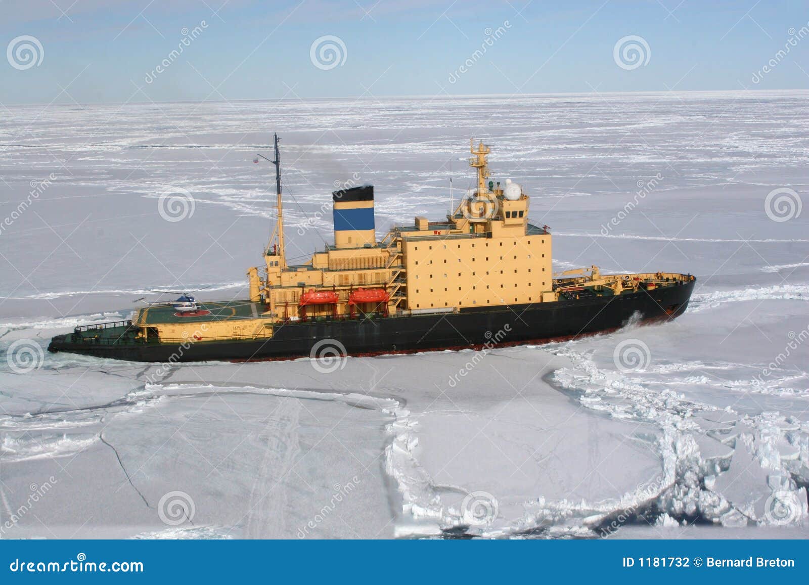 Icebreaker Working in the Pack Ice Stock Photo - Image of white ...