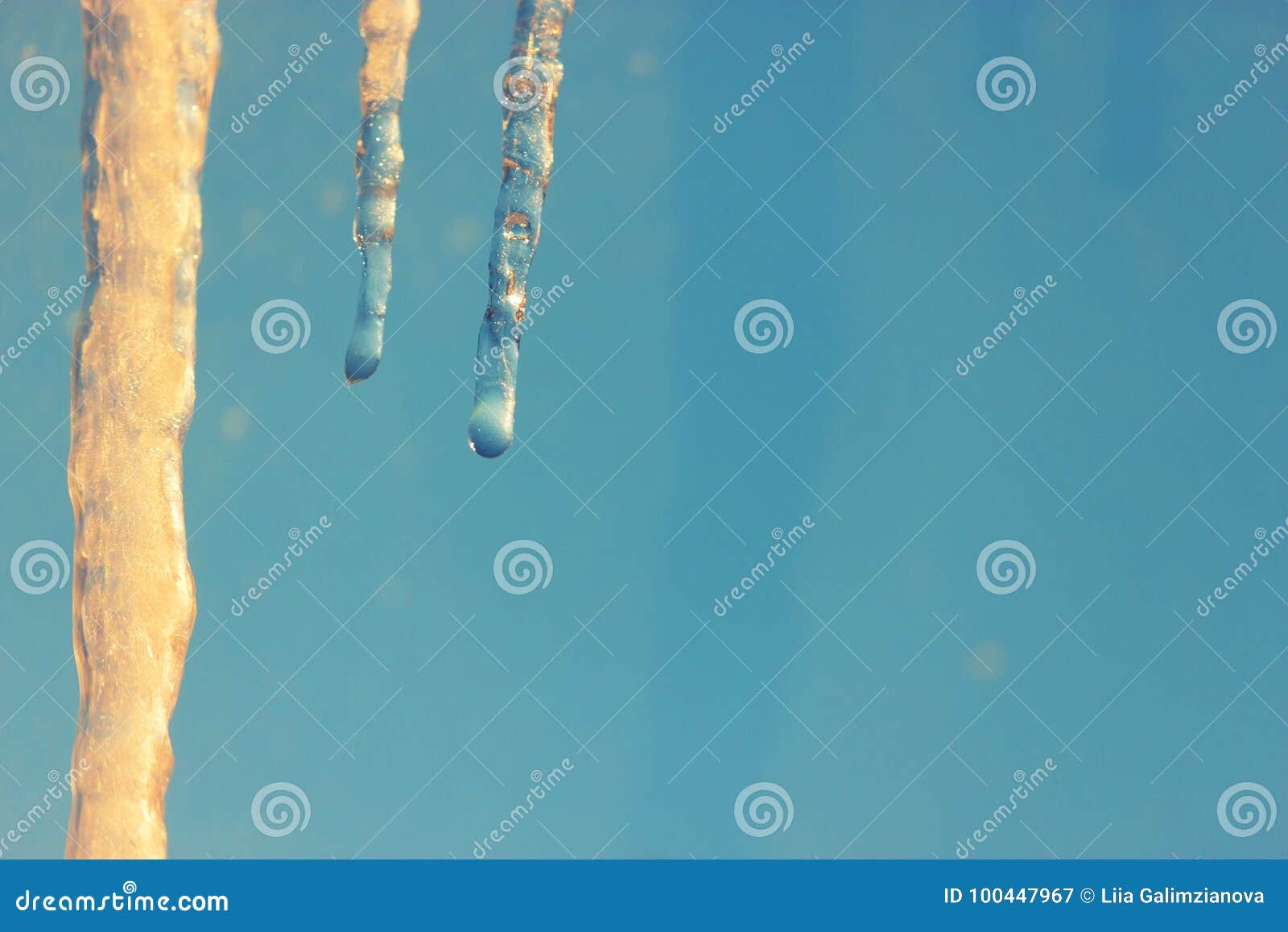 Icecle on a Background of Blue Sky Stock Image - Image of copy, blue ...
