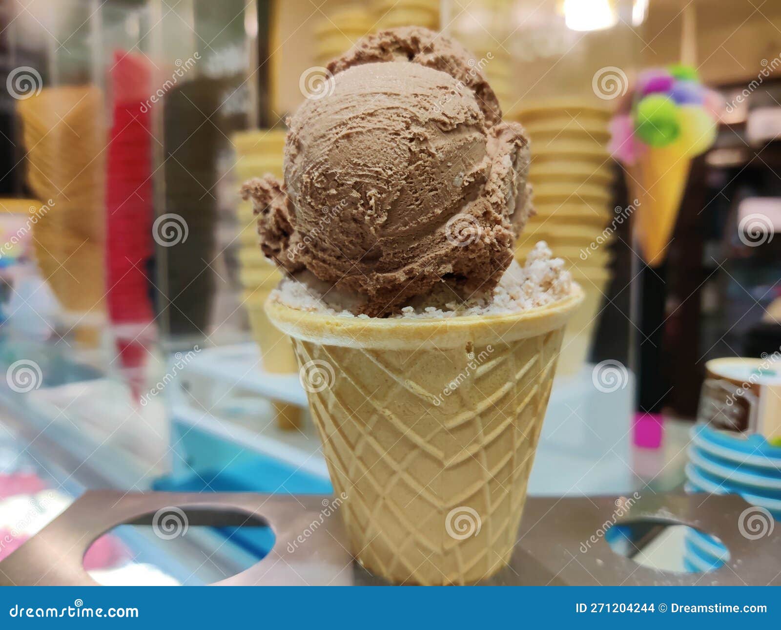 Icecream Gelato Scoops Witch Cone. Stock Photo - Image of scoops, witch ...