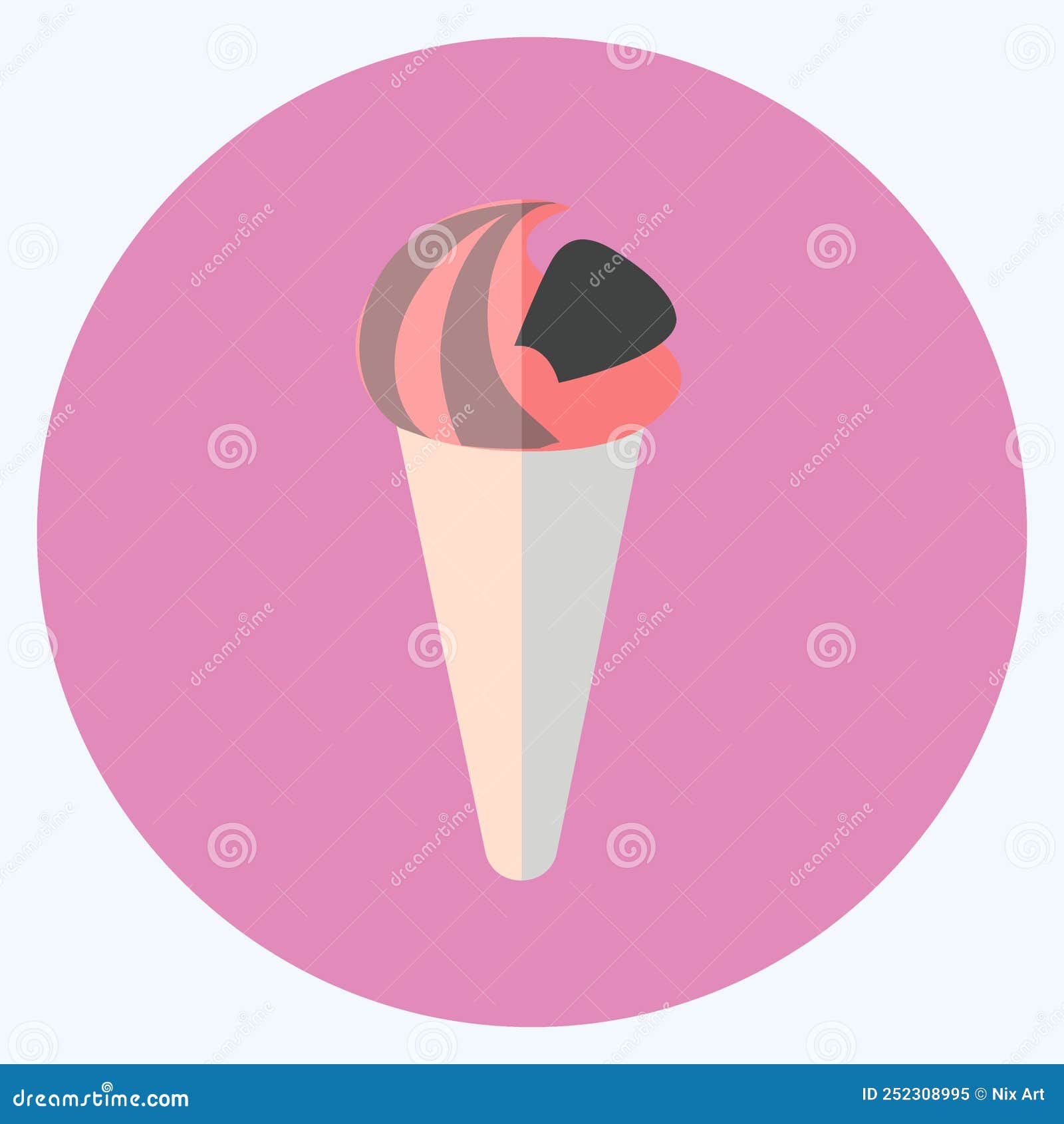 Icecream Icon in Trendy Flat Style Isolated on Soft Blue Background ...