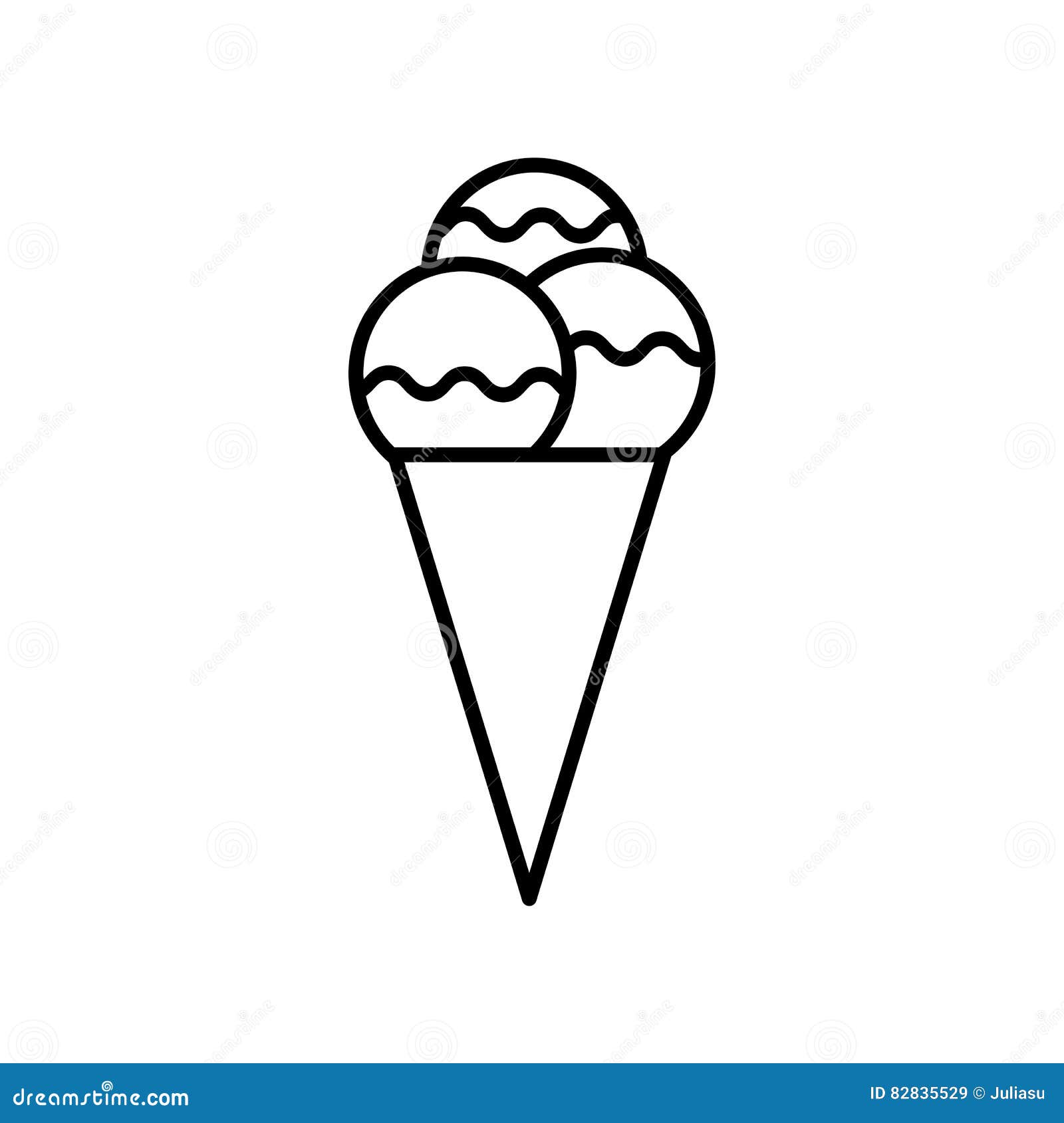 Icecream outline icon stock vector. Illustration of food - 82835529