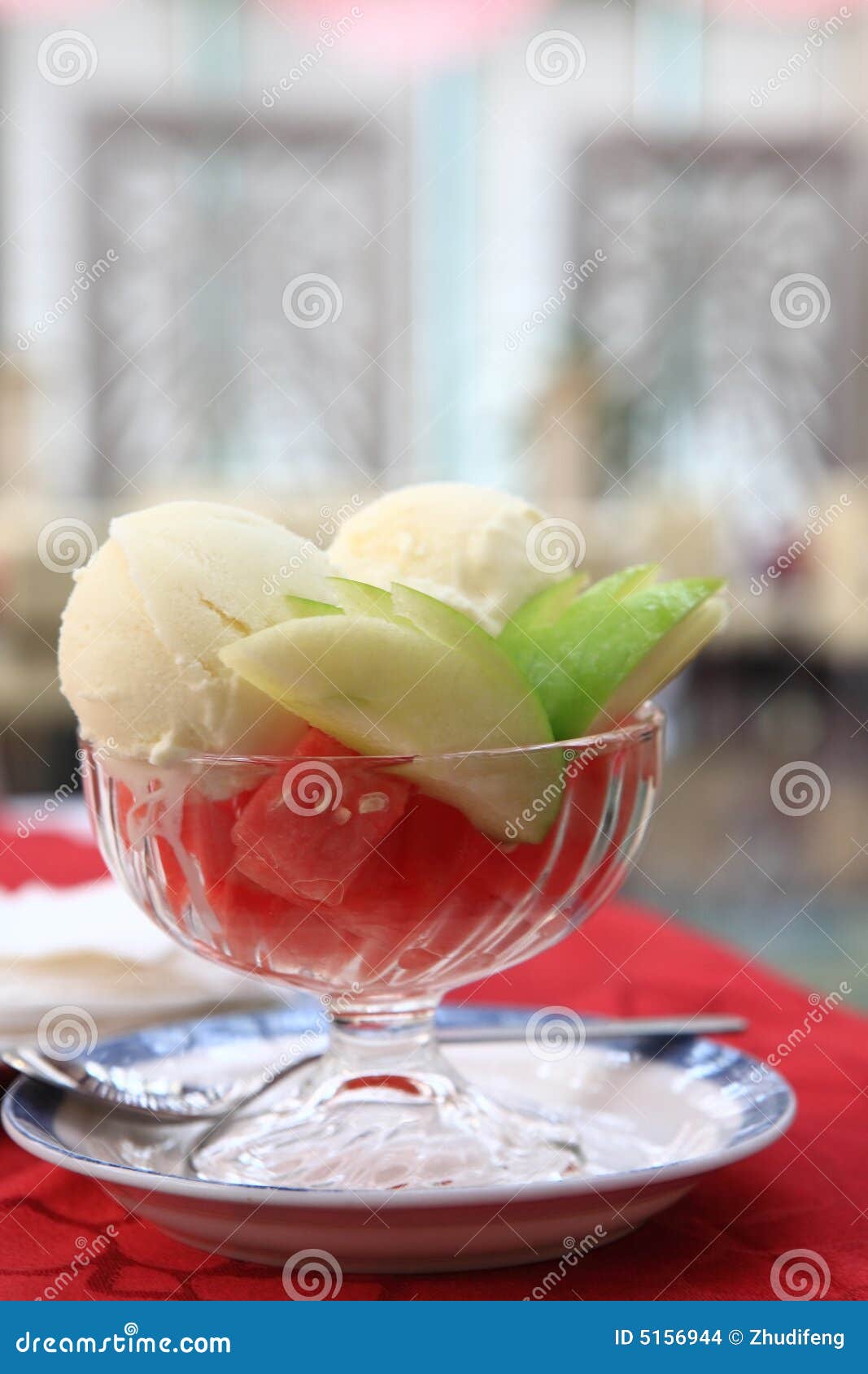 Icecream Sundaes with Watermelon Stock Photo - Image of scoop, berry ...