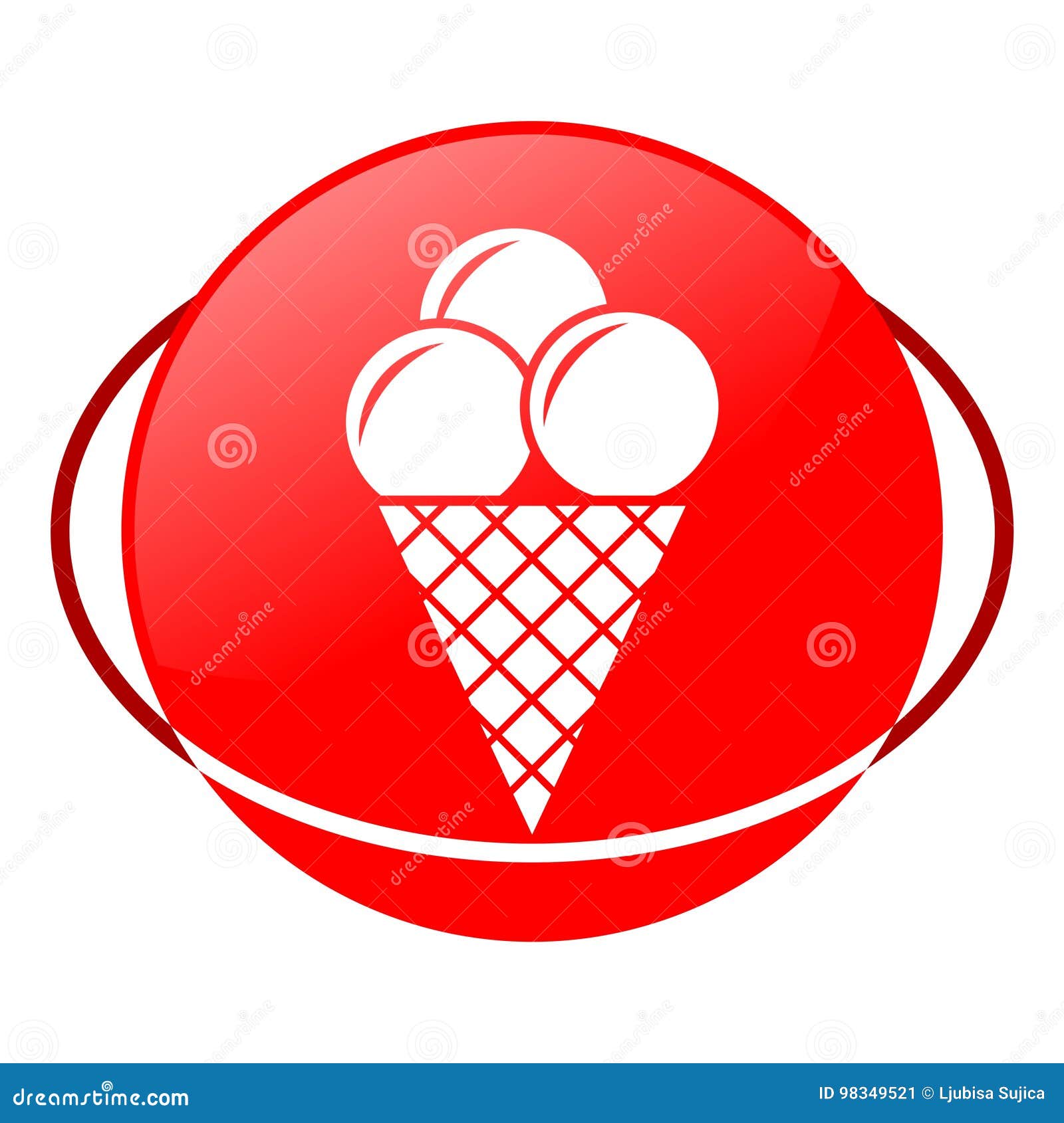 Icecream Vector Illustration, Red Icon Stock Vector - Illustration of ...