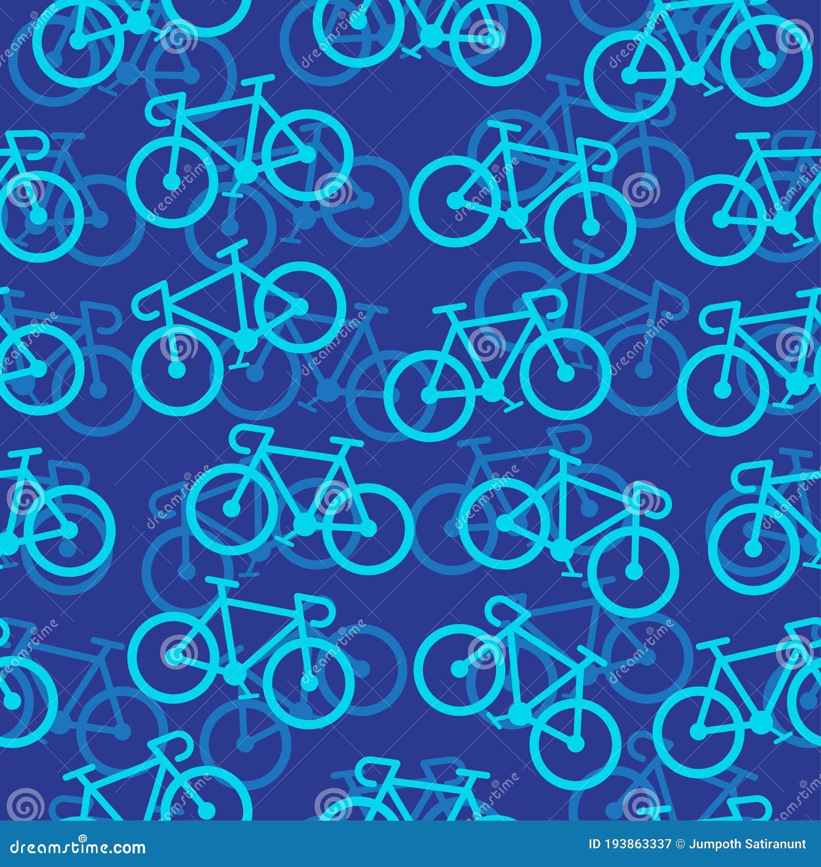 Road Bike, Bicycles Seamless Pattern Wallpaper on Blue Background Stock ...