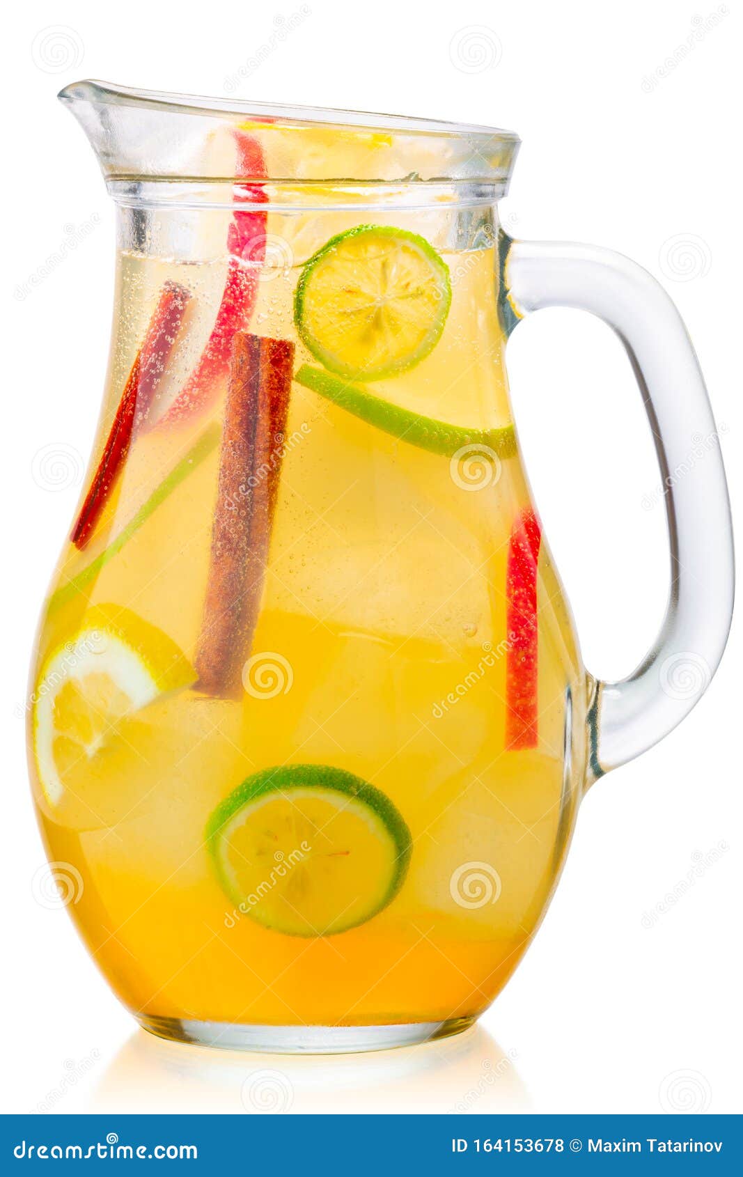 Iced Apple Cinnamon Lemonade Jug, Paths Stock Photo - Image of apple ...