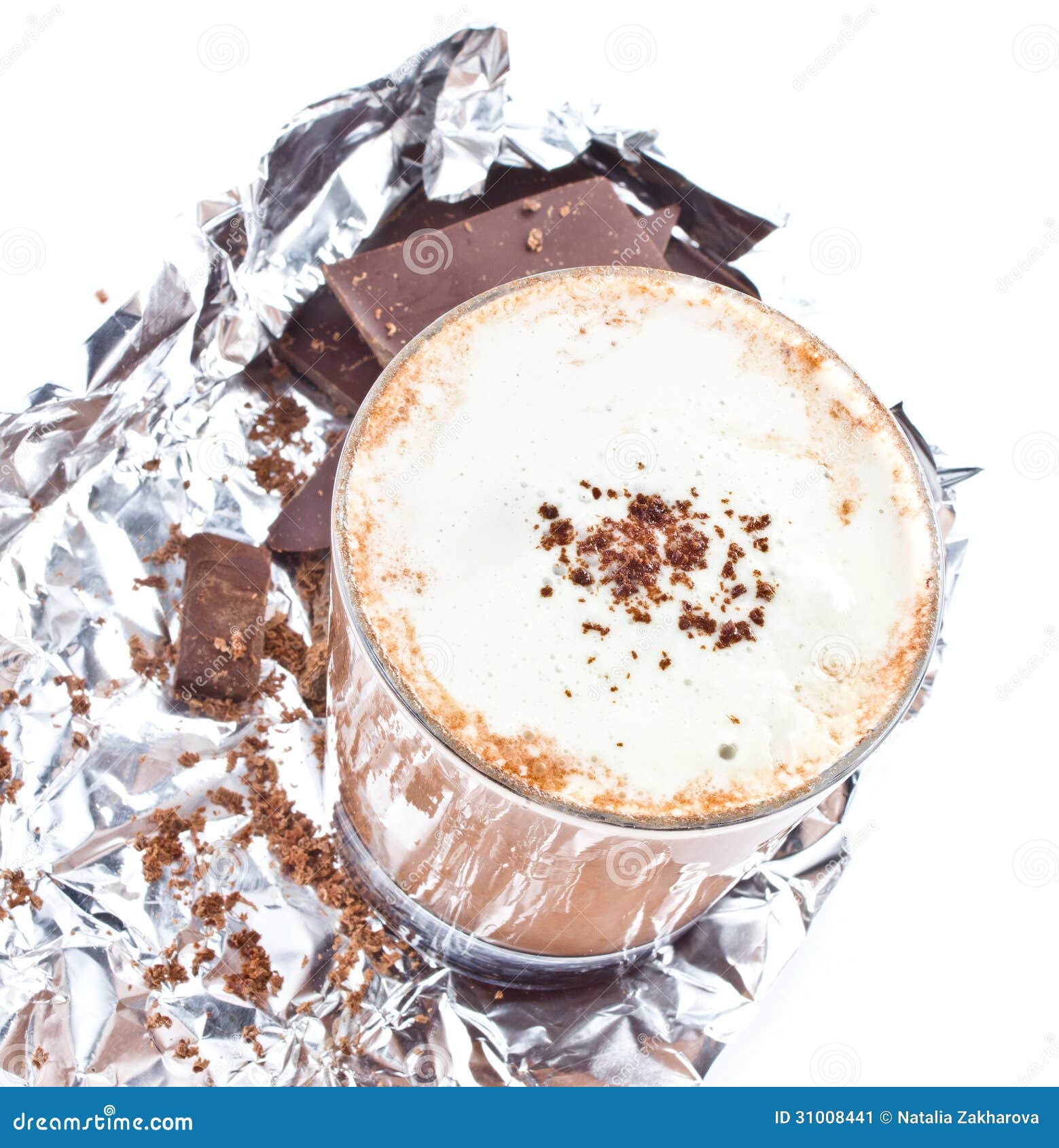 Iced Blended Frappe Coffee with Chocolate on White Background Stock ...