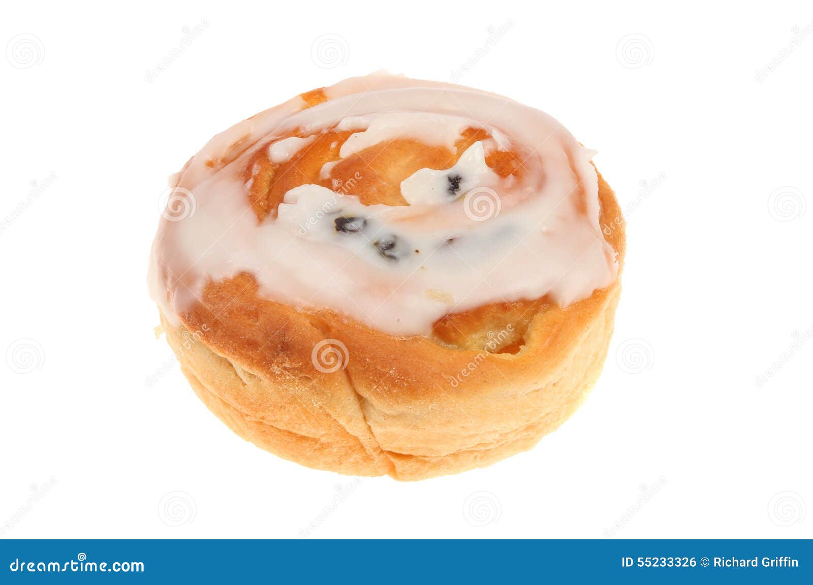 Iced bun stock photo. Image of sugar, currant, junk, isolated - 55233326