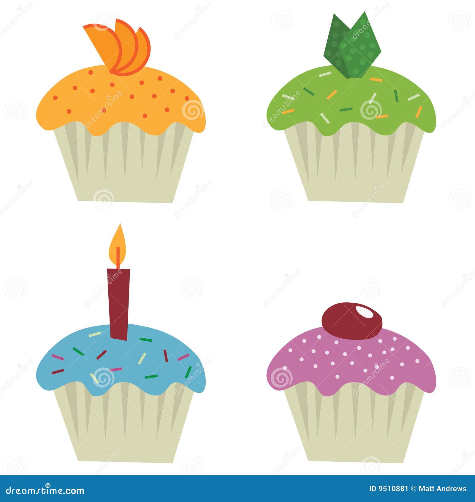 Iced cakes stock vector. Illustration of blue, green, sprinkle - 9510881