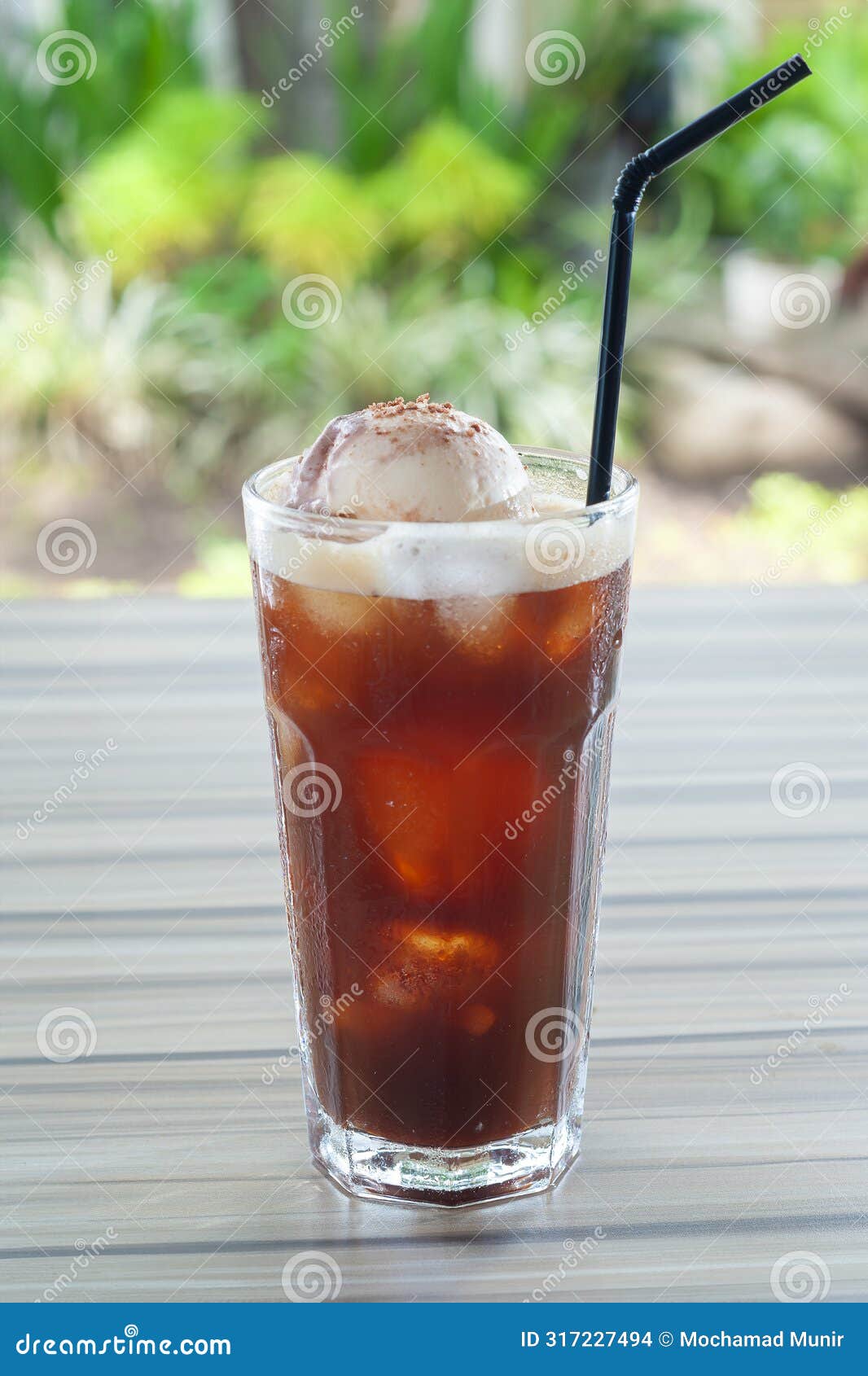 Iced Cappuccino Caramel with Creamy Float Stock Photo - Image of float ...