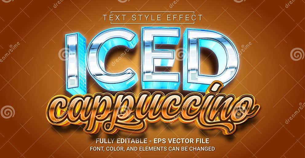 Iced Cappuccino Text Style Effect. Editable Graphic Text Template Stock ...