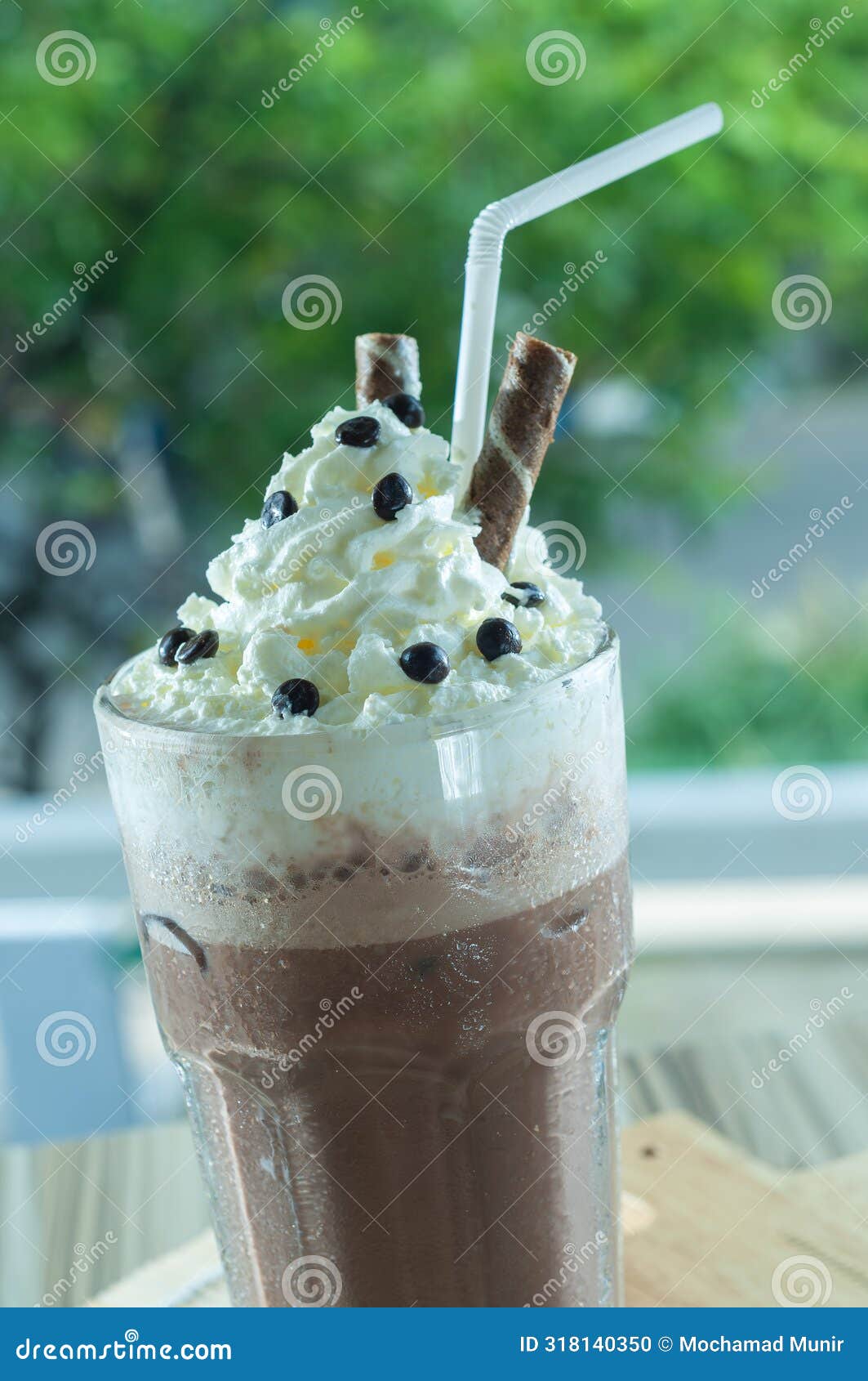 Iced Choco Float Drink Blend with Chocolate Ice Cream Stock Photo ...