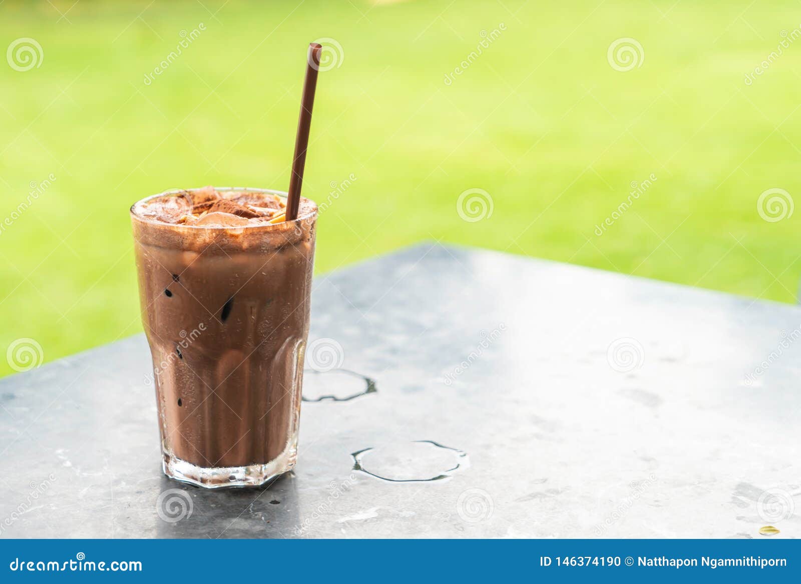 Iced chocolate milkshake stock photo. Image of cocoa - 146374190
