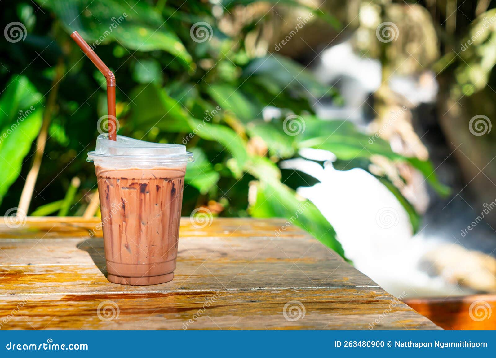 Iced Chocolate Milkshake on Table Stock Photo - Image of isolated ...