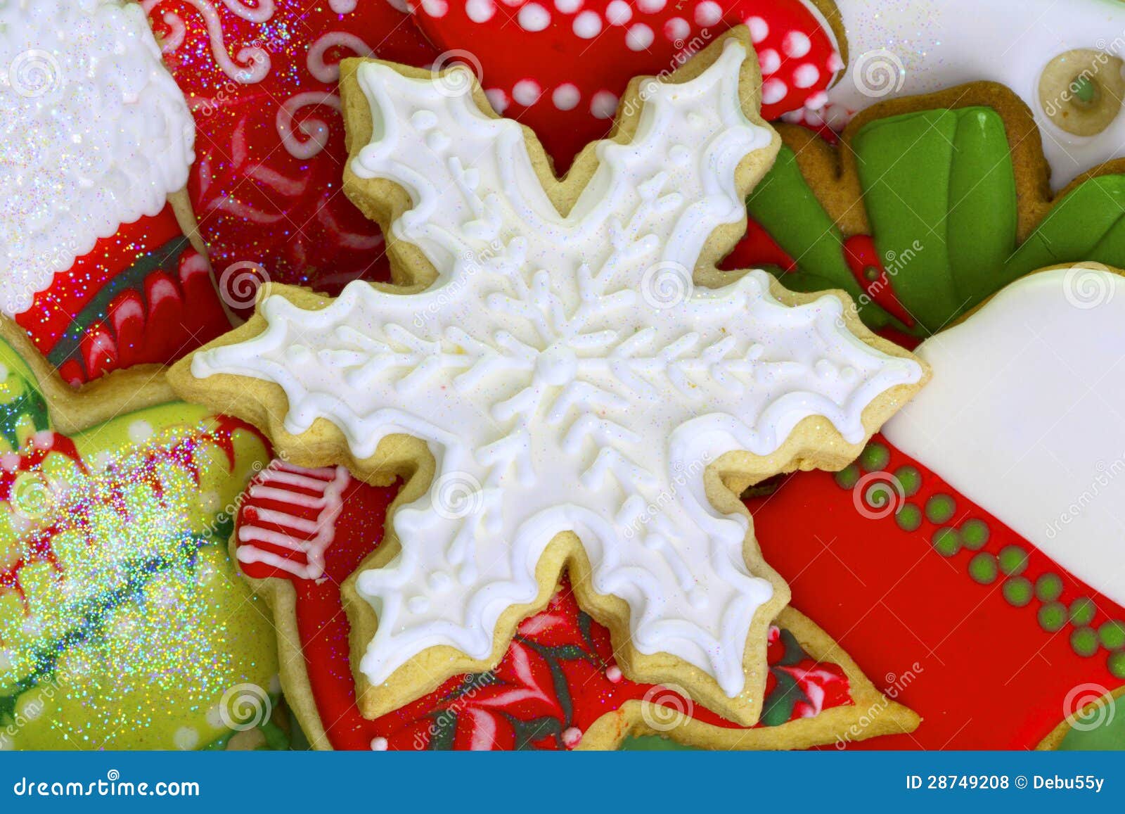 Iced Christmas Cookies. stock photo. Image of dessert - 28749208