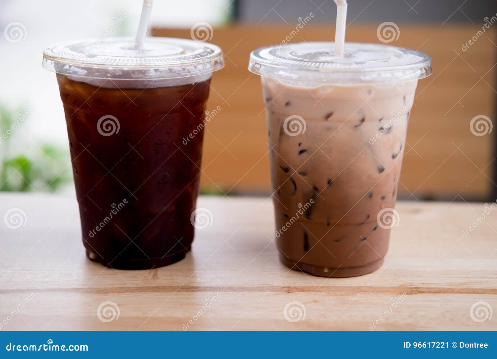 Iced Coco and Ice Black Coffee Stock Image - Image of served, drink ...