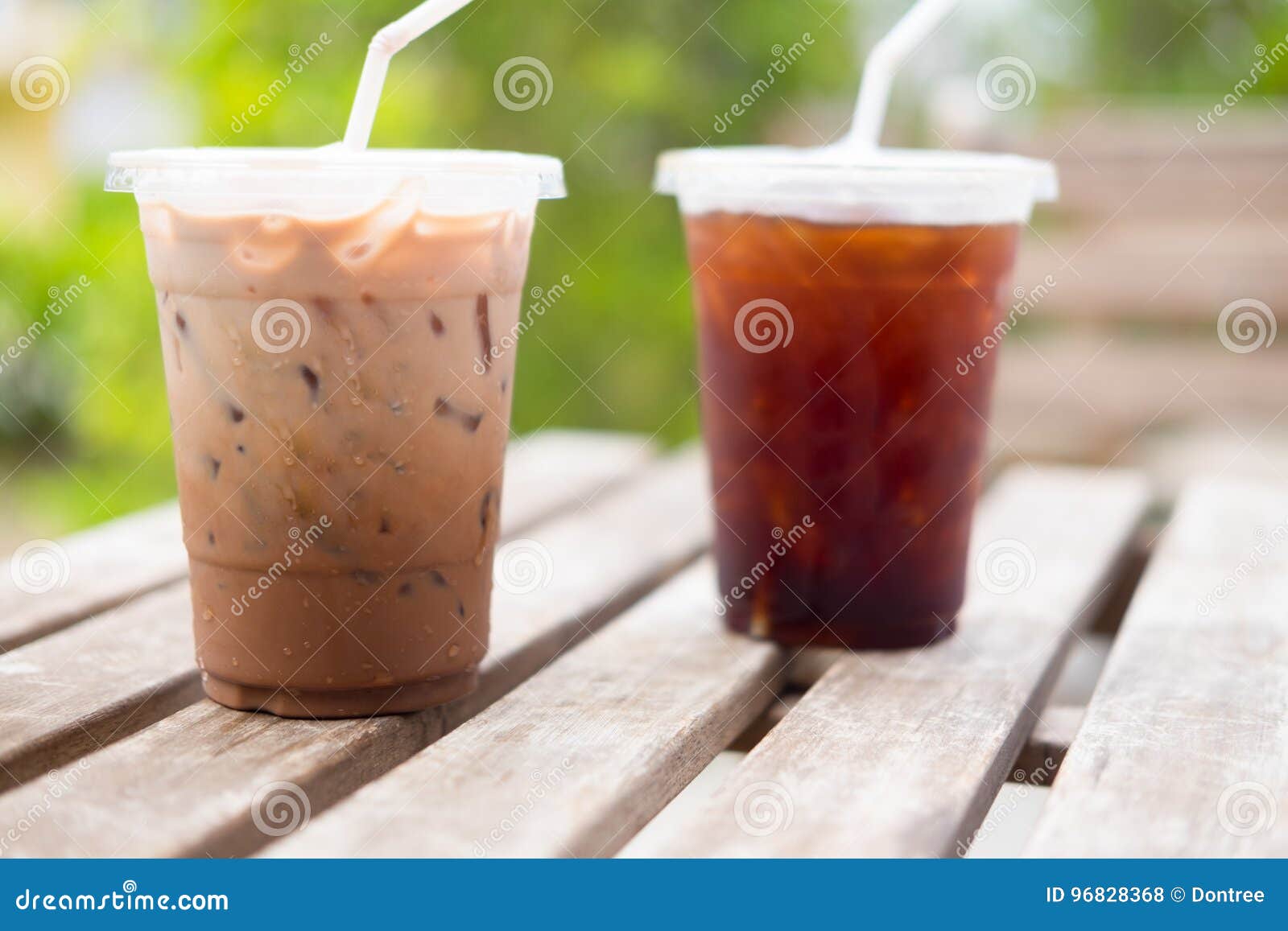 Iced Coco and Ice Black Coffee Stock Photo - Image of beverage, foam ...