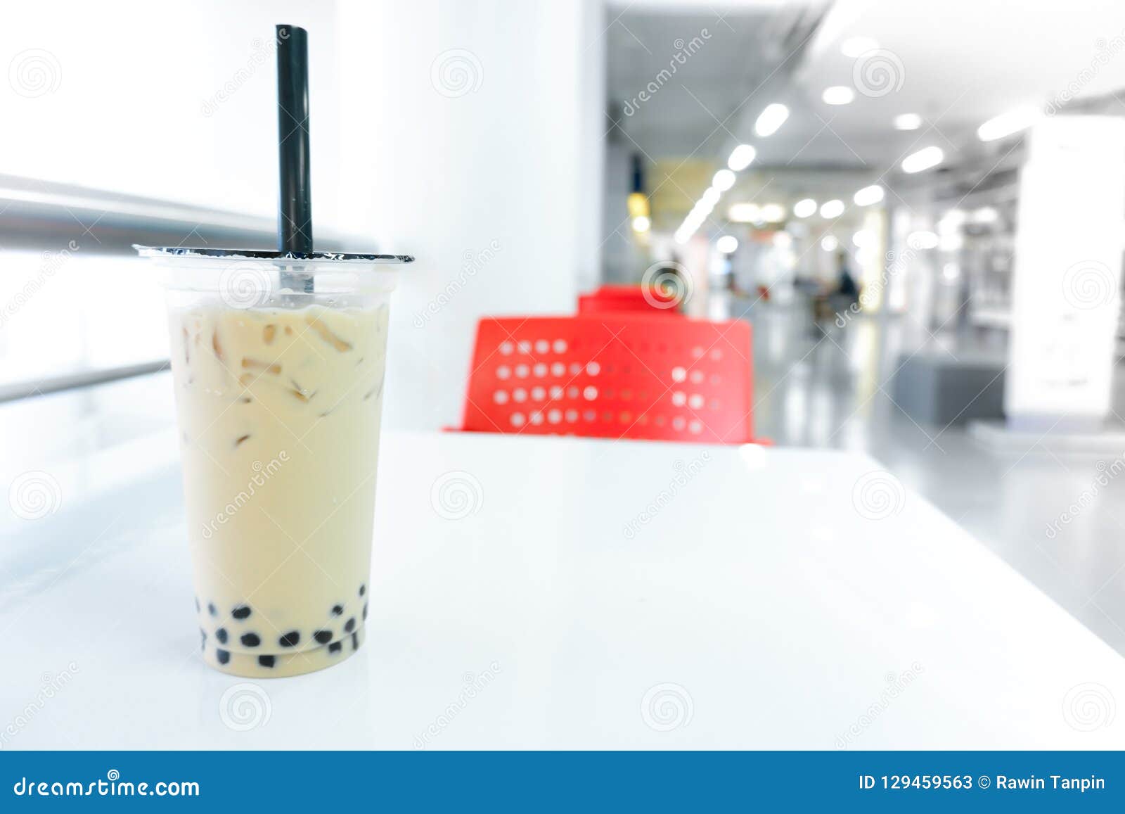 Iced Coffee Bubble with Plastic Takeaway Cup Glass Stock Image - Image ...
