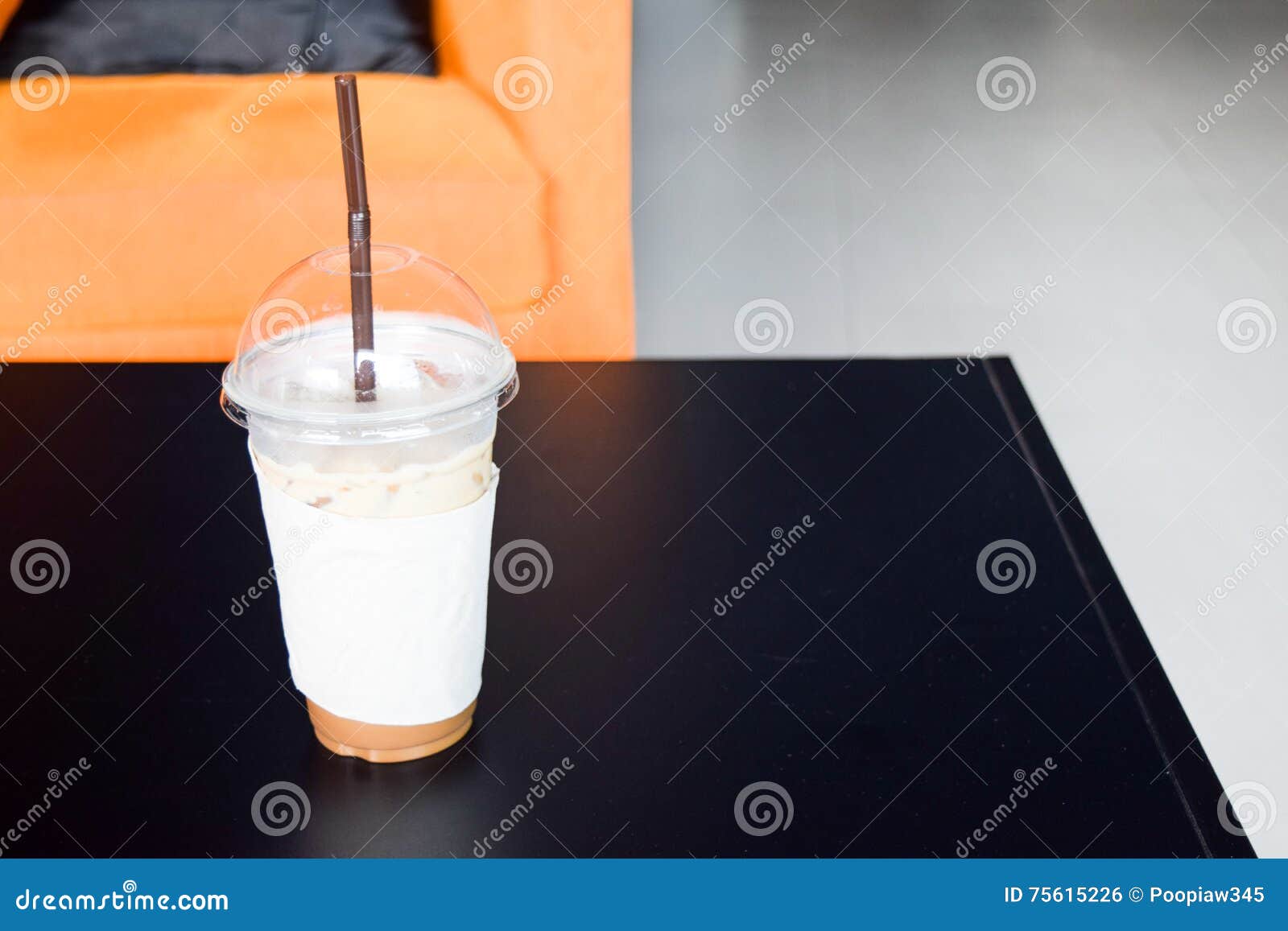 Iced coffee in coffee shop stock photo. Image of mocha - 75615226