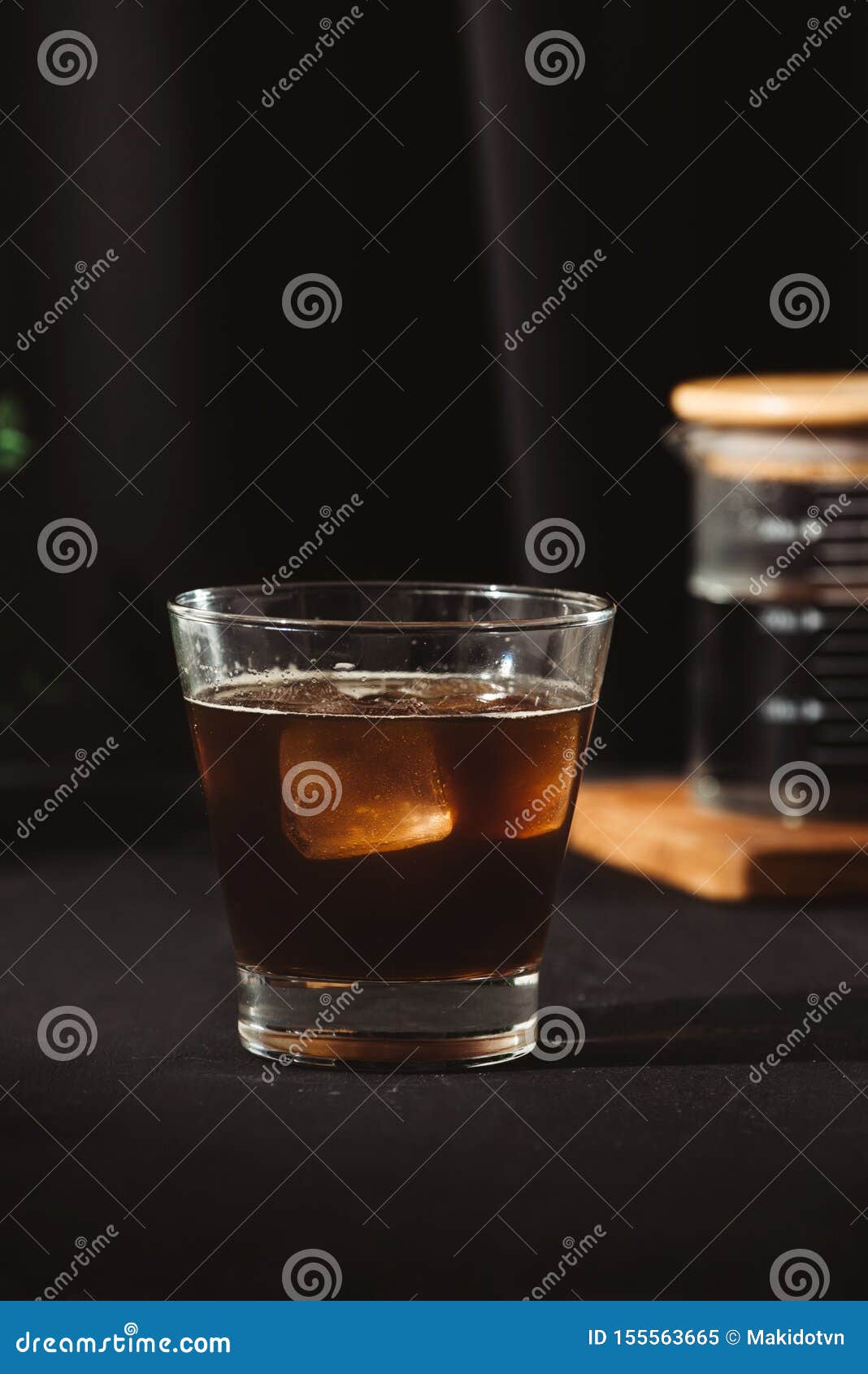 Iced Coffee or Cold Brew Coffee in a Glass Stock Image - Image of ...