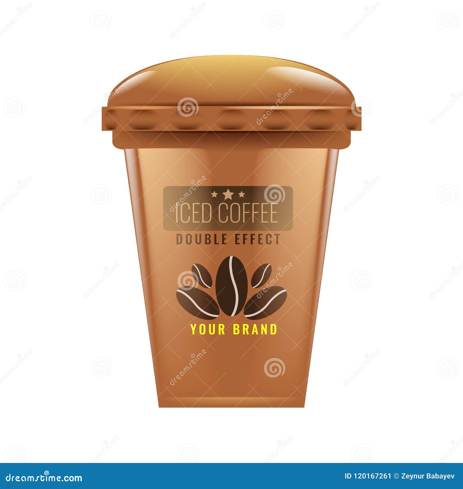 Iced Coffee Cup Mock Up. Realistic Vector. Stock Vector - Illustration ...