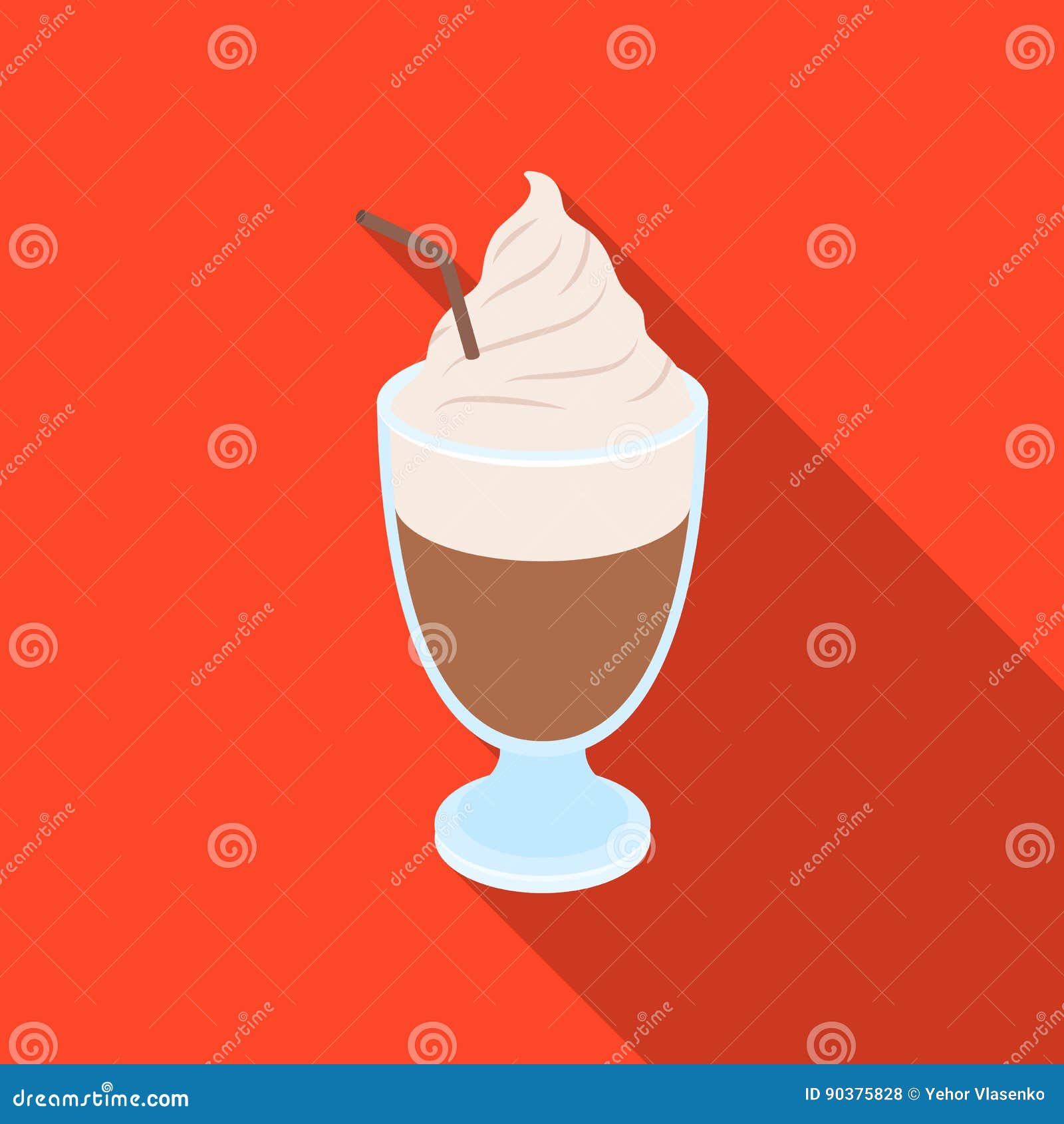 Iced Coffee.Different Types of Coffee Single Icon in Flat Style Vector ...