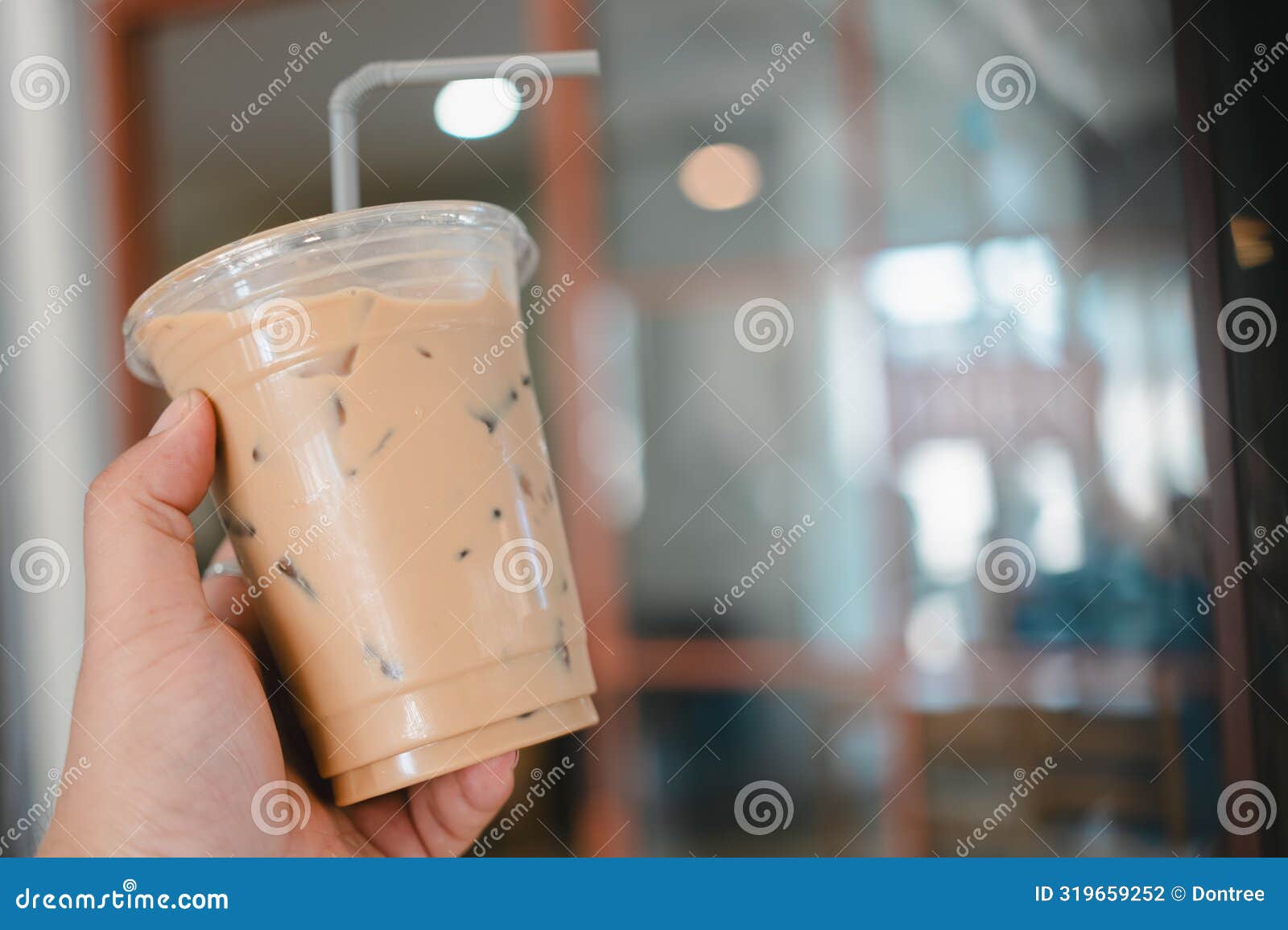 Iced Coffee in Disposable To Go Cup Stock Photo - Image of barista ...