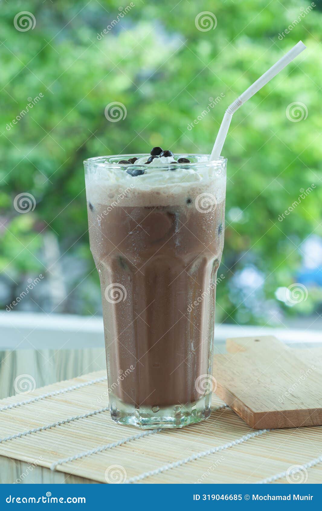Iced Coffee Float Drink Blend with Chocolate Ice Cream Stock Image ...