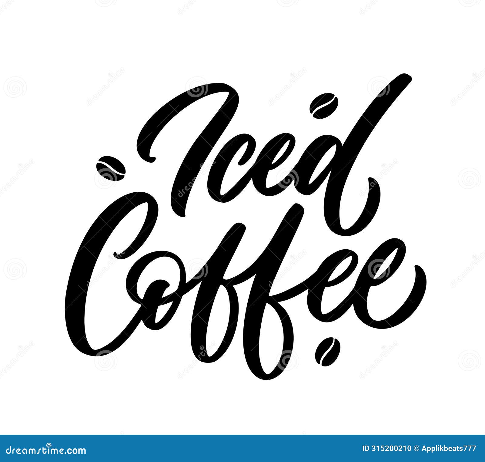 Iced Coffee, Hand Lettering Stock Illustration - Illustration of iced ...
