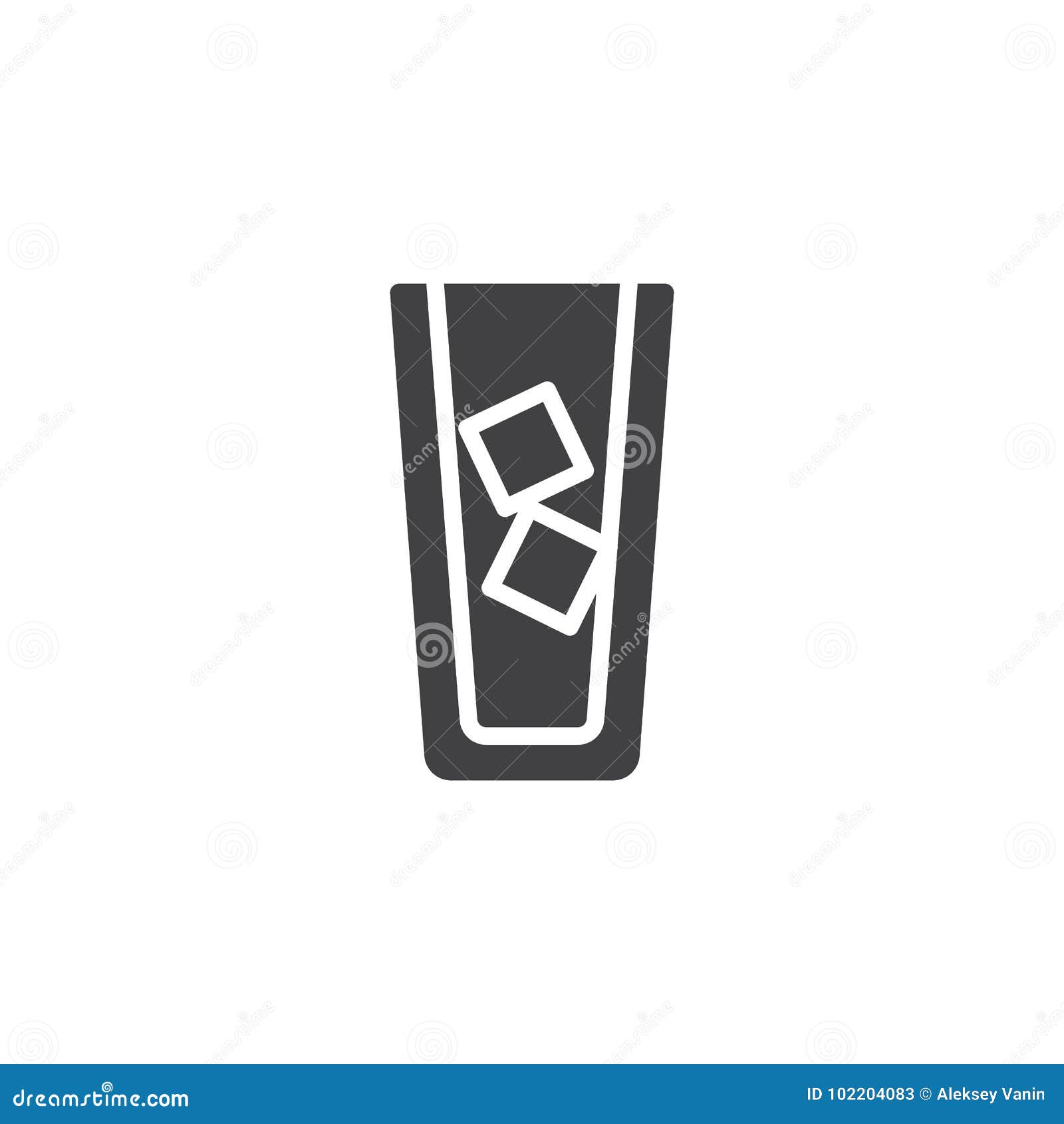 Iced Coffee with Ice Cubes and Coffee Icon Vector Stock Vector ...