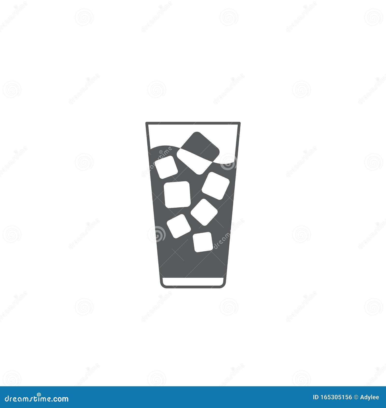 Iced Coffee with Ice Cubes Icon Vector Icon Symbol Drink Isolated on ...
