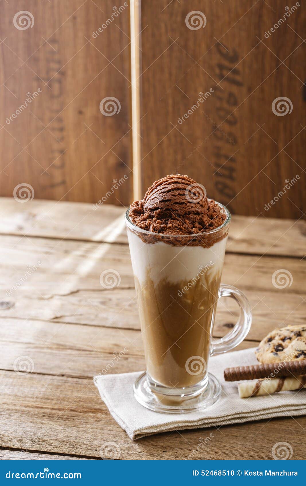 Iced coffee with milk stock photo. Image of irish, frappe - 52468510