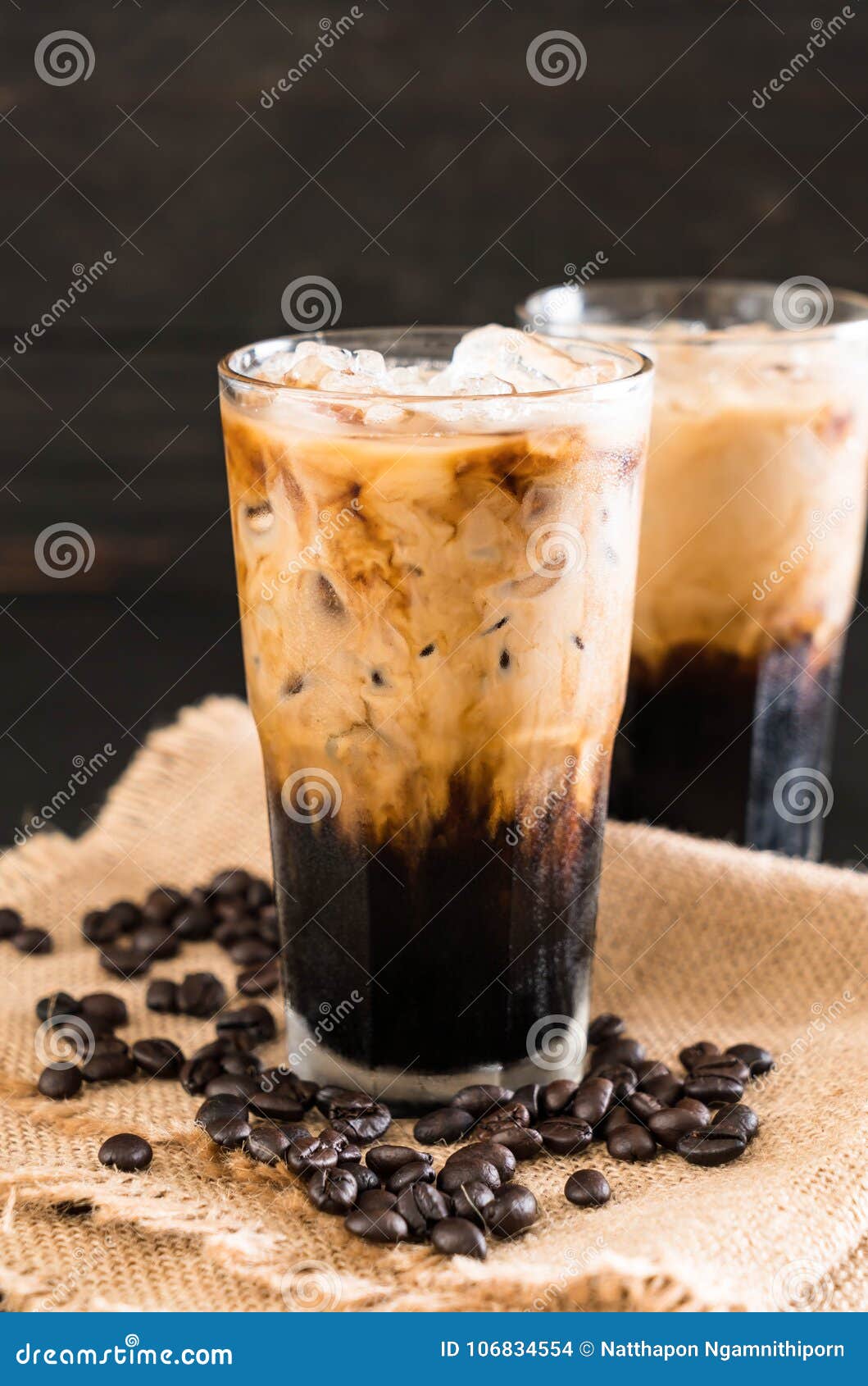 Iced coffee with milk stock photo. Image of cold, iced - 106834554