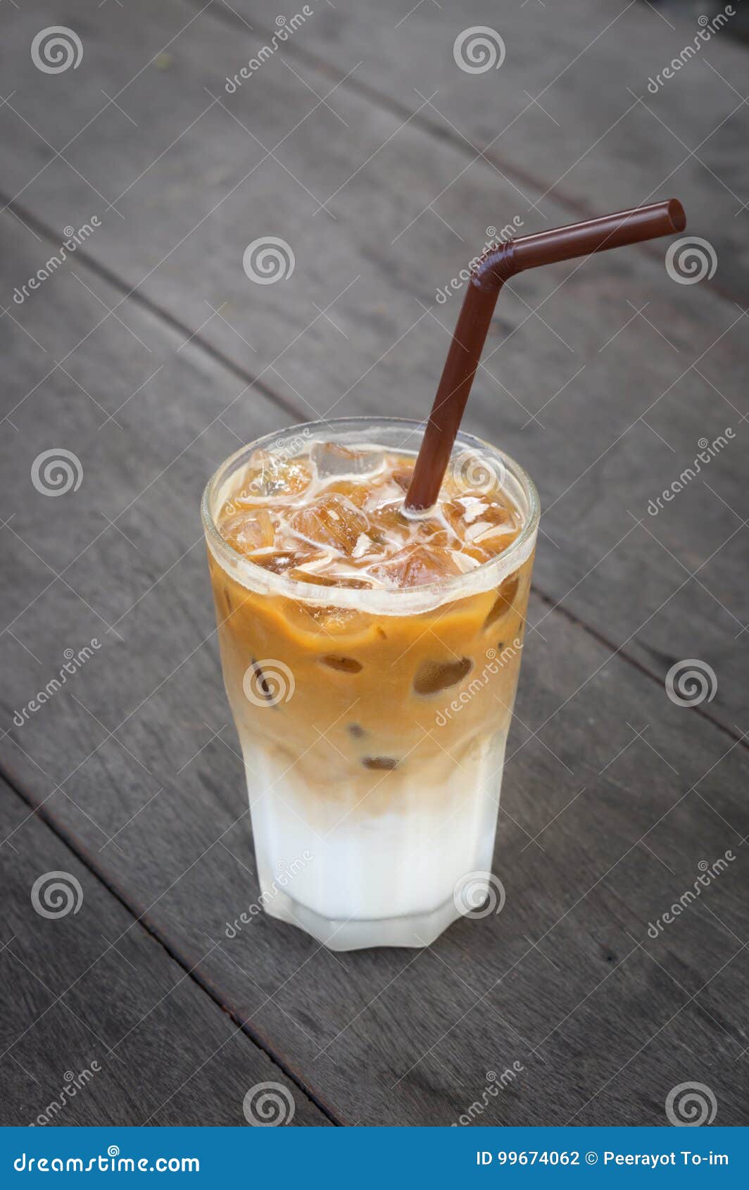 Ice Coffee Mug on Wood Table. Stock Photo - Image of cocktail, dessert ...